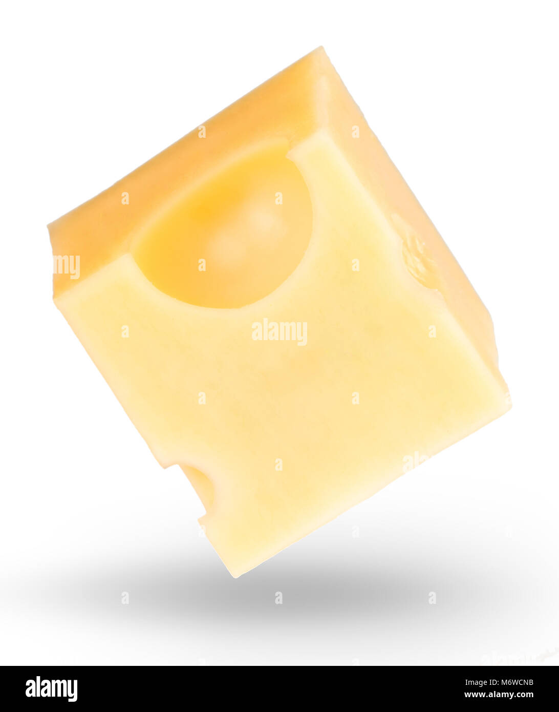 cheese cube slice isolated on a white background Stock Photo - Alamy