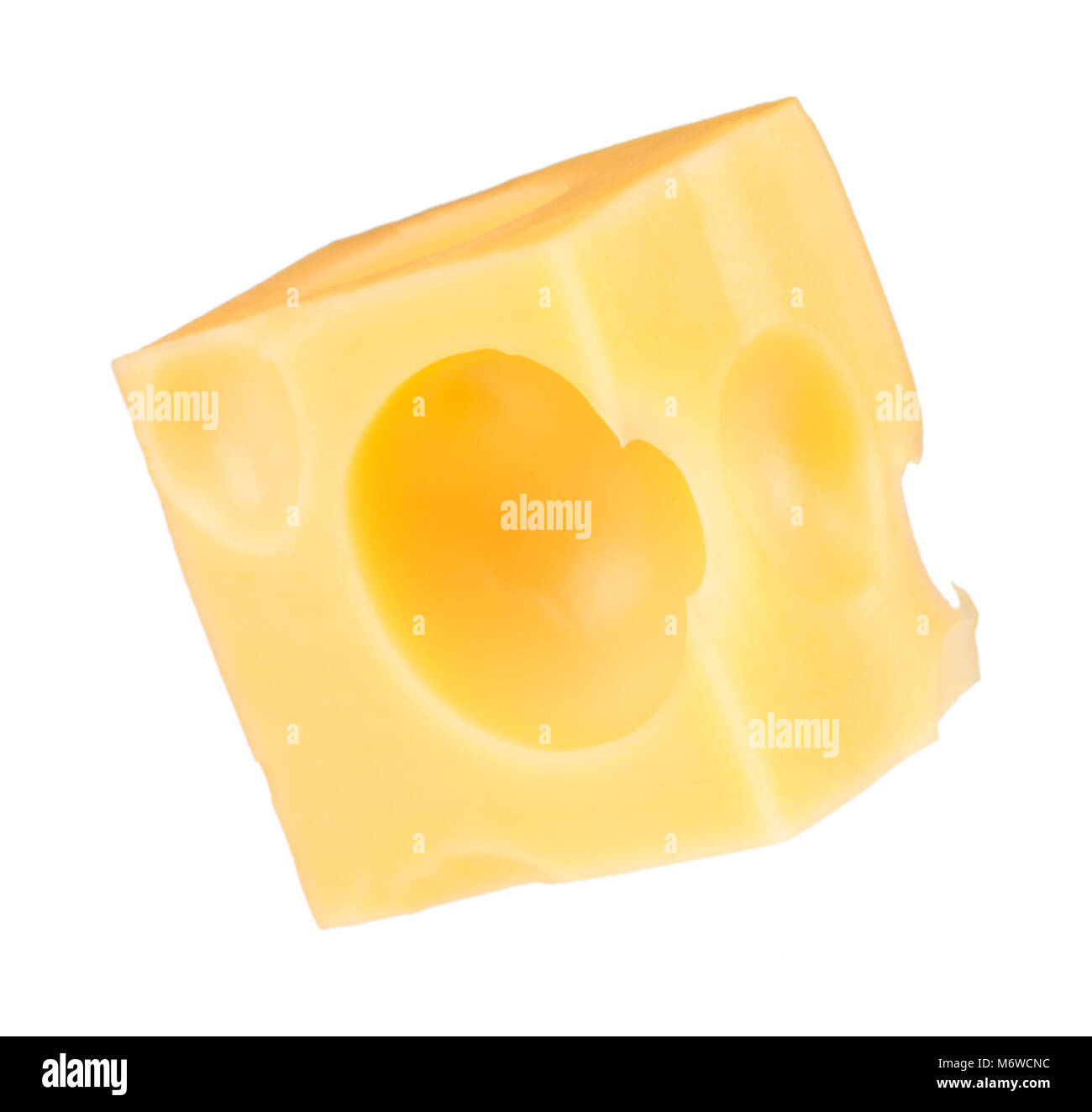 cheese cube slice isolated on a white background Stock Photo - Alamy