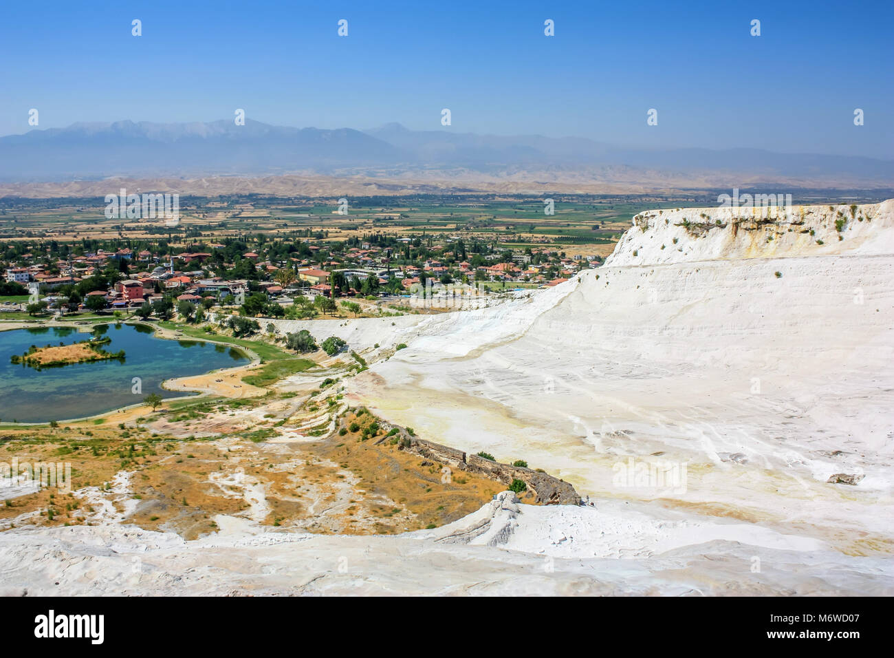 Scenic view of Pamukkale in Turkey on sunny day Stock Photo - Alamy