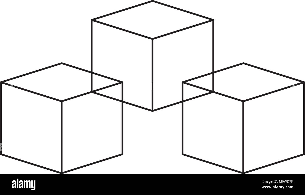 cubic set matrix geometric icons Stock Vector Image & Art - Alamy