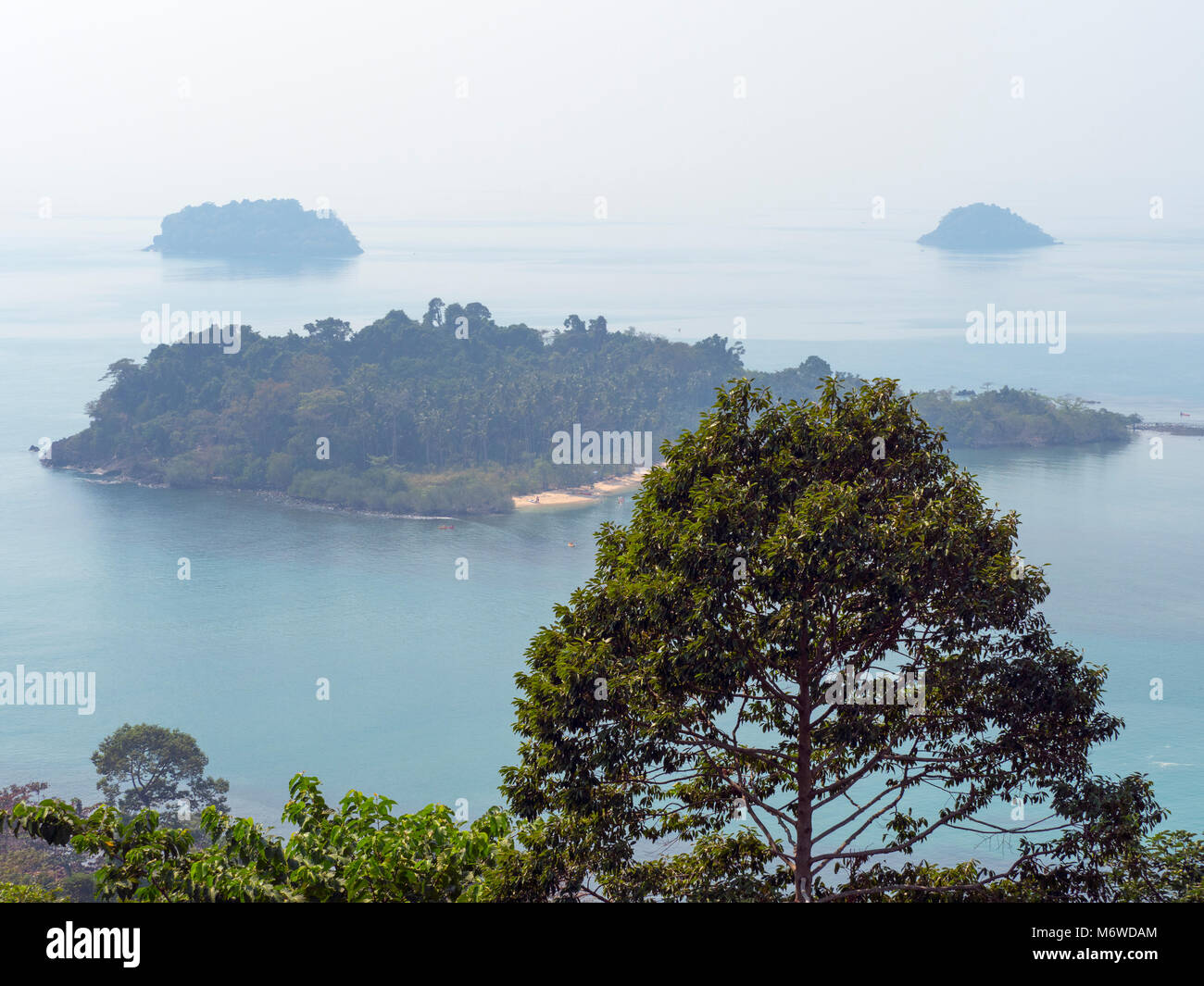 From Ko Chang Island showing surrounding islets Gulf of Thailand Stock ...