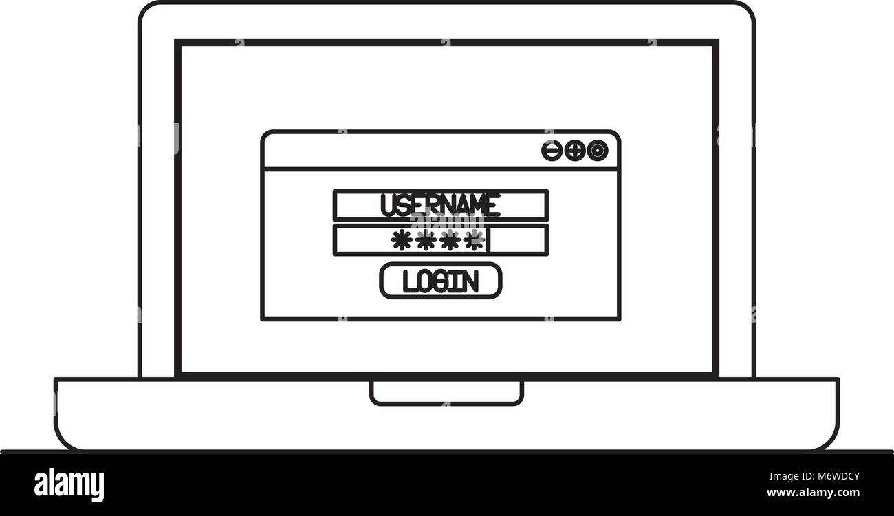 laptop computer with login menu Stock Vector Image & Art - Alamy