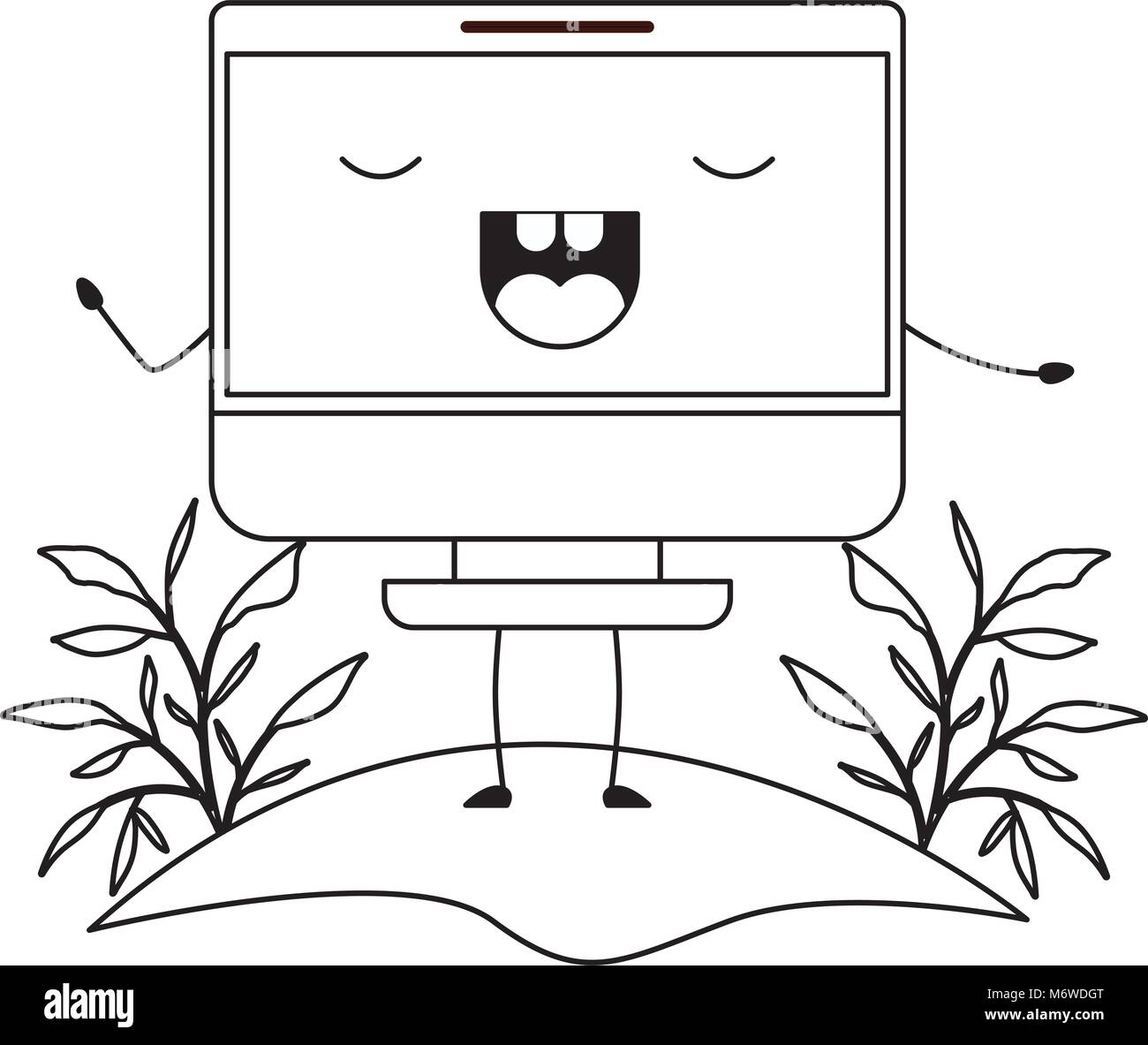 Kawaii computer monitor image Stock Vector Images - Alamy