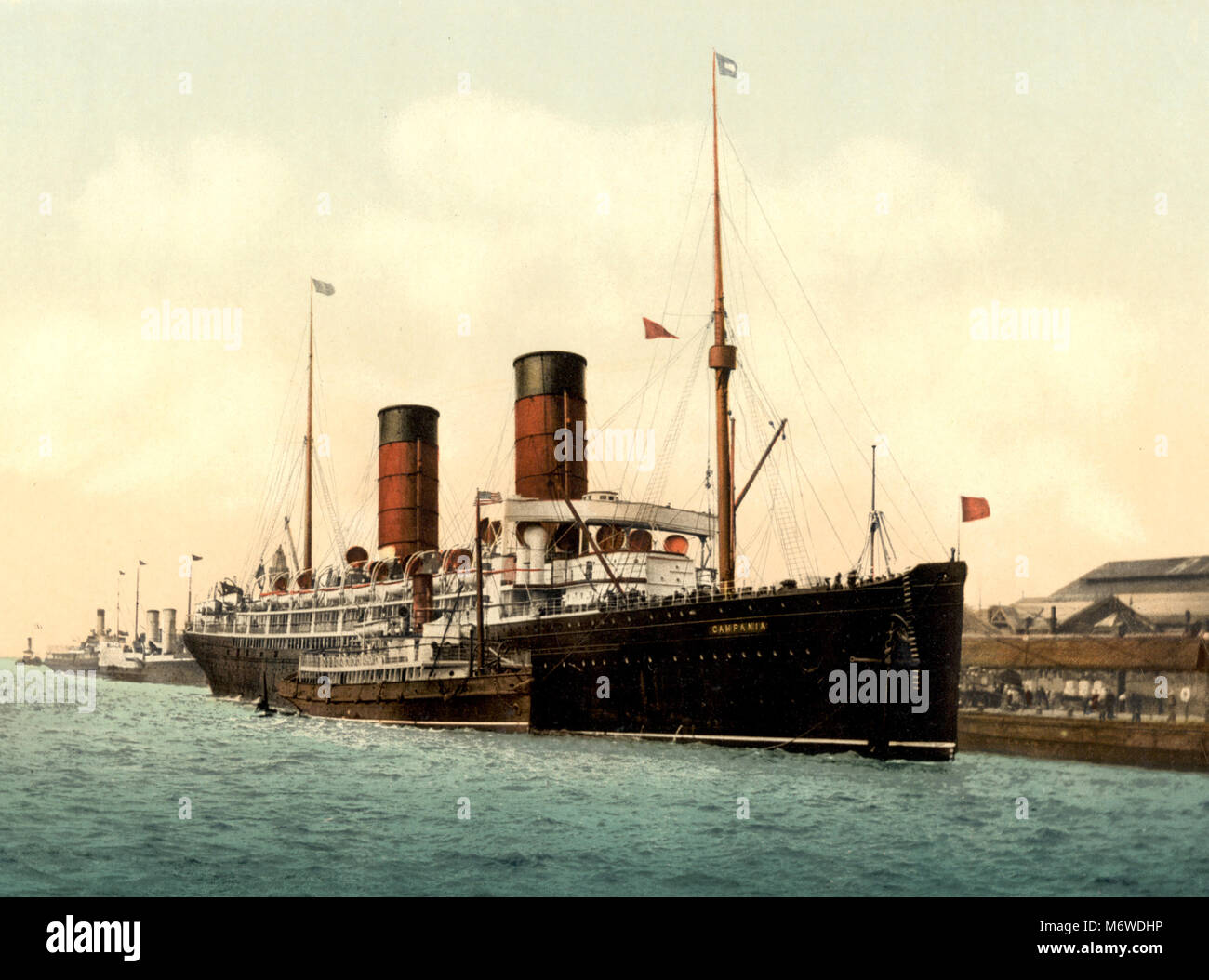 RMS Campania, British ocean liner Stock Photo - Alamy