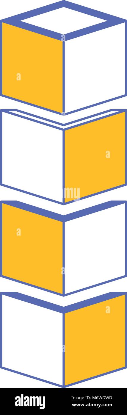 cubic set matrix geometric icons Stock Vector Image & Art - Alamy