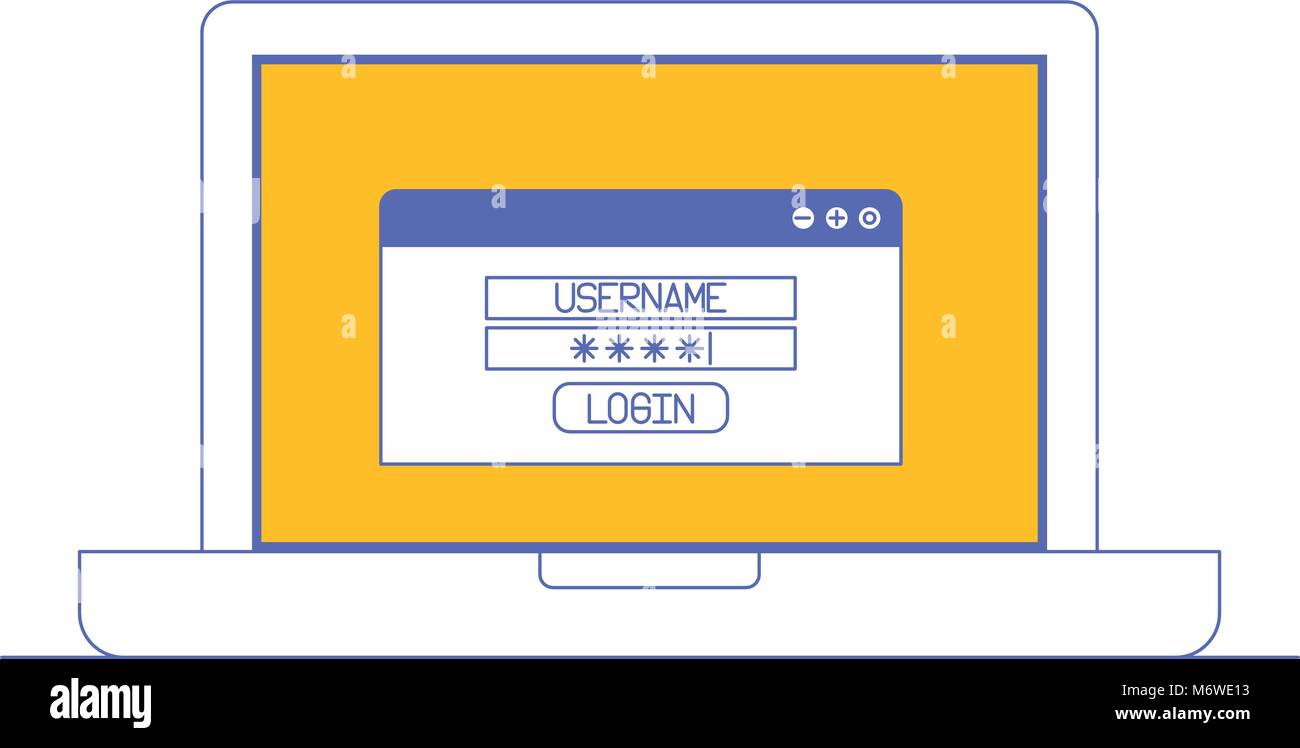 laptop computer with login menu Stock Vector Image & Art - Alamy