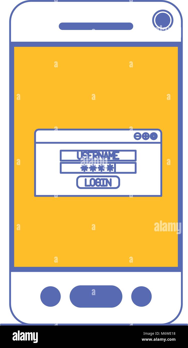 smartphone device with login menu Stock Vector Image & Art - Alamy