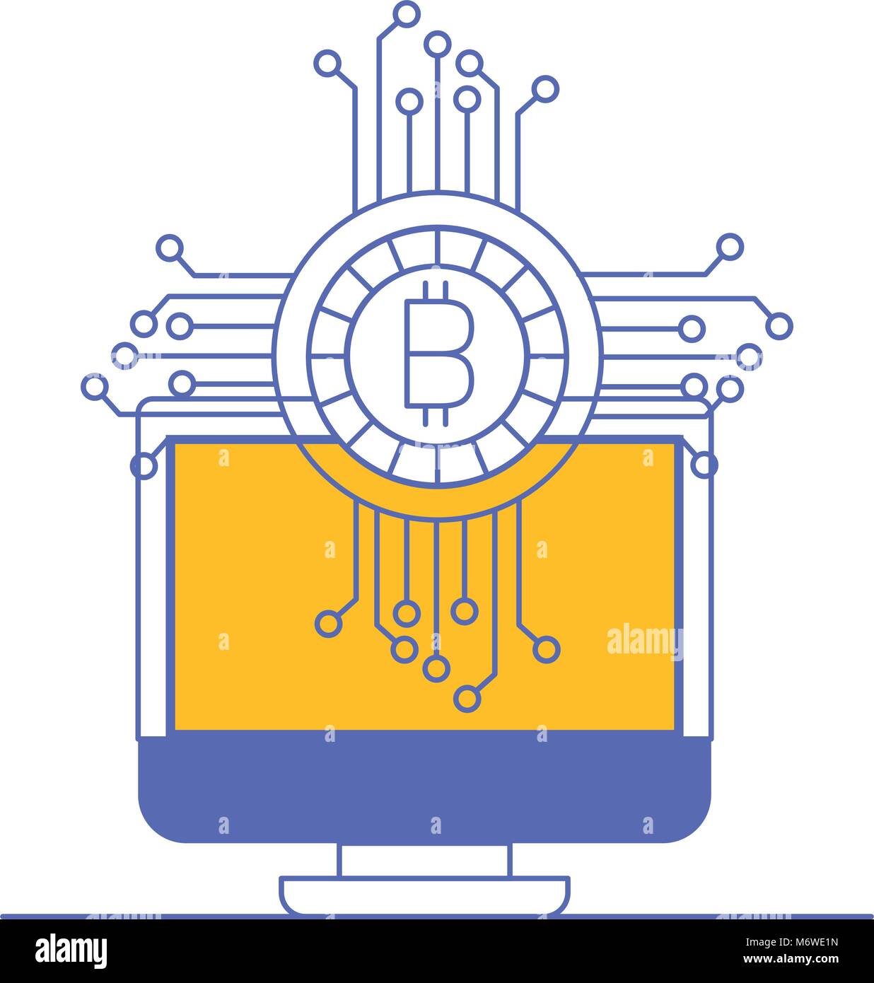computer display with bitcoin money Stock Vector Image & Art - Alamy
