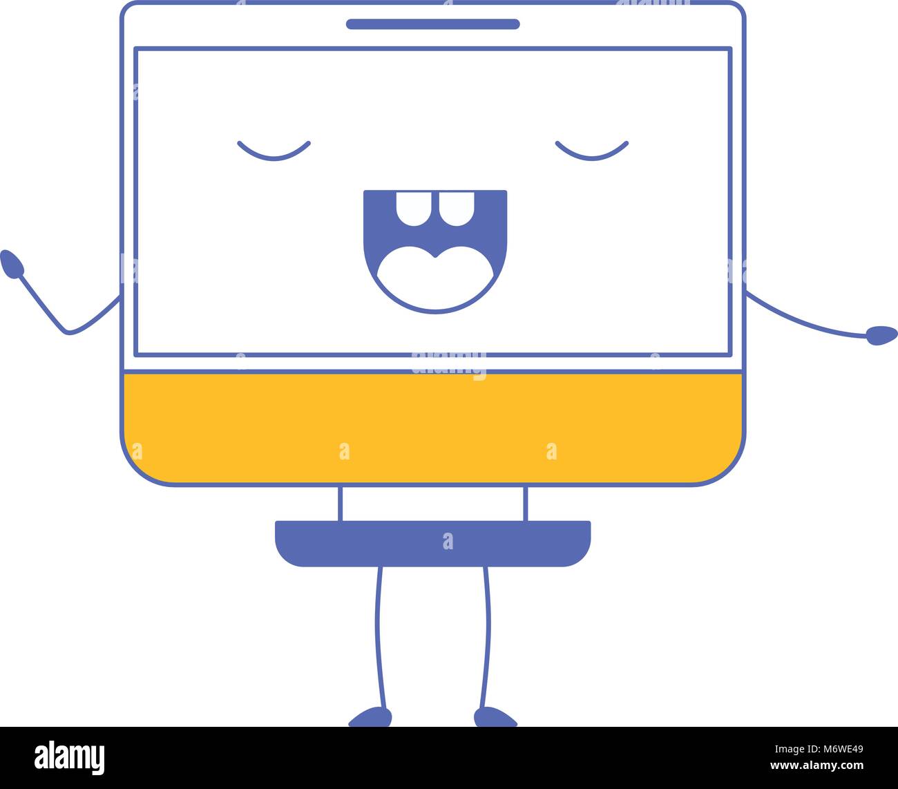 Monitor computer kawaii character vector hi-res stock photography and ...