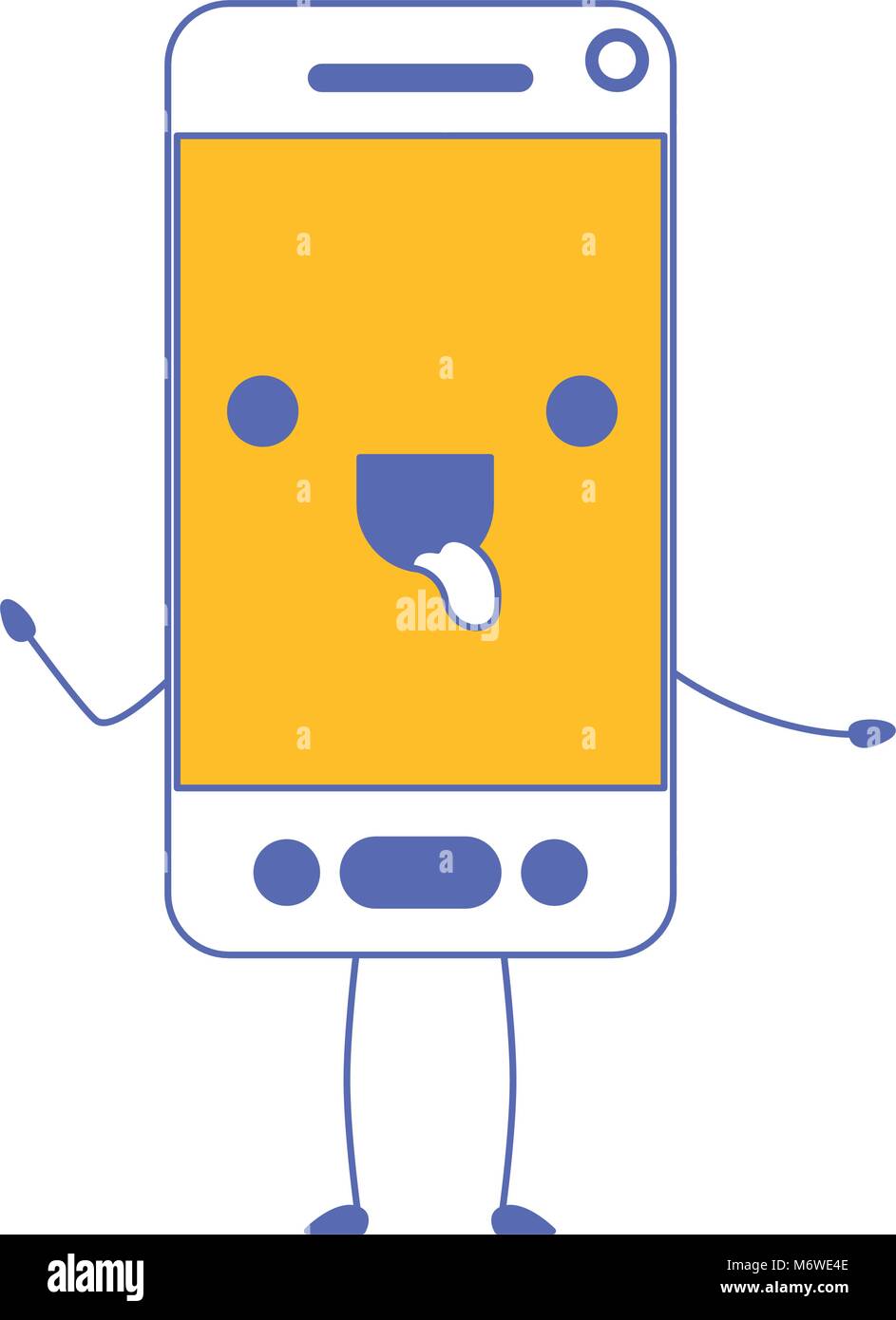 smartphone device kawaii character Stock Vector Image & Art - Alamy