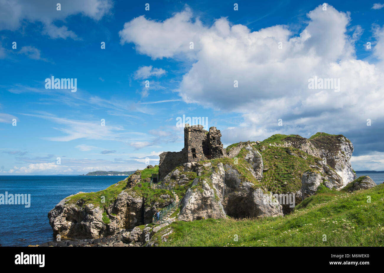 Kinbane Castle on the Causeway Coast in County Antrim, Northern Ireland ...
