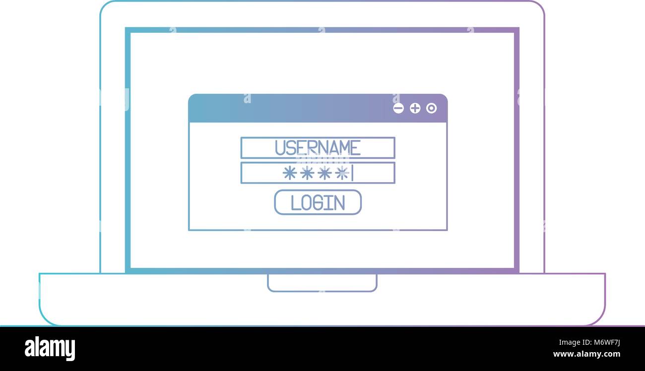 laptop computer with login menu Stock Vector Image & Art - Alamy