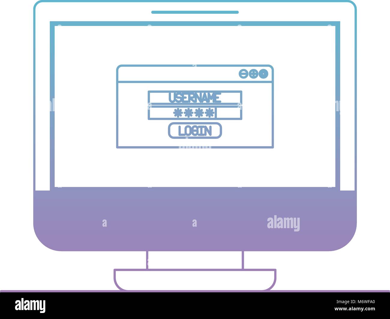 computer display with login menu Stock Vector Image & Art - Alamy