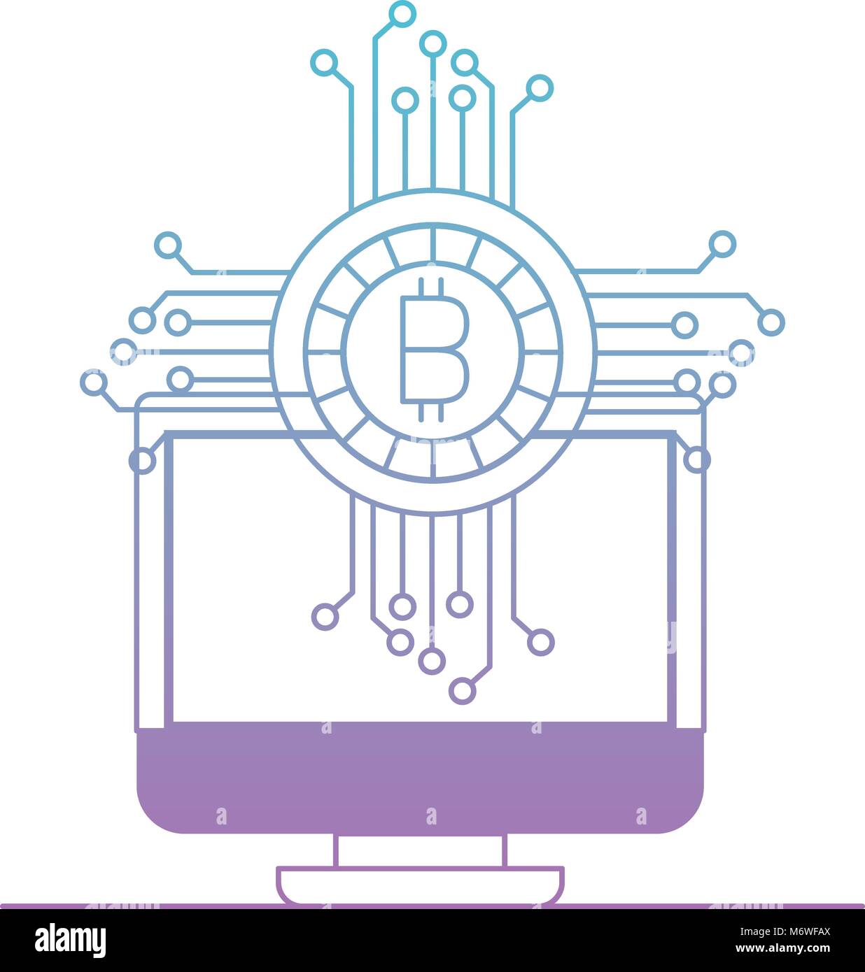 computer display with bitcoin money Stock Vector Image & Art - Alamy