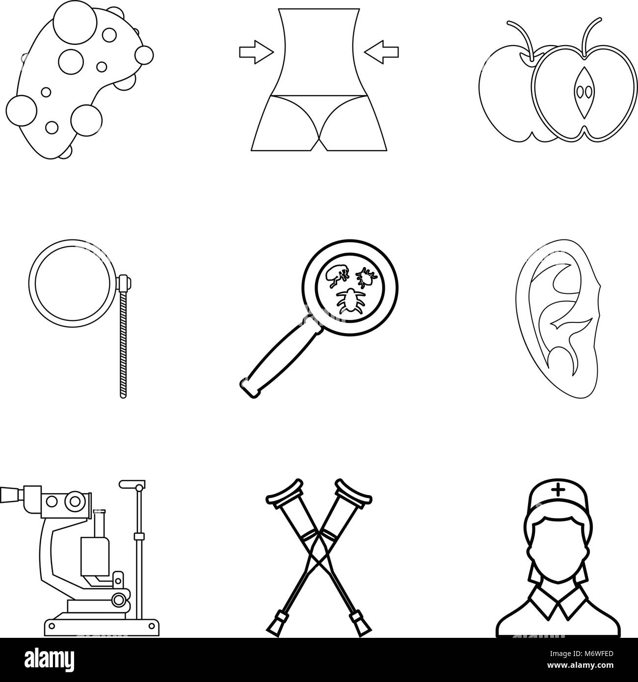 Health system icons set, outline style Stock Vector Image & Art - Alamy