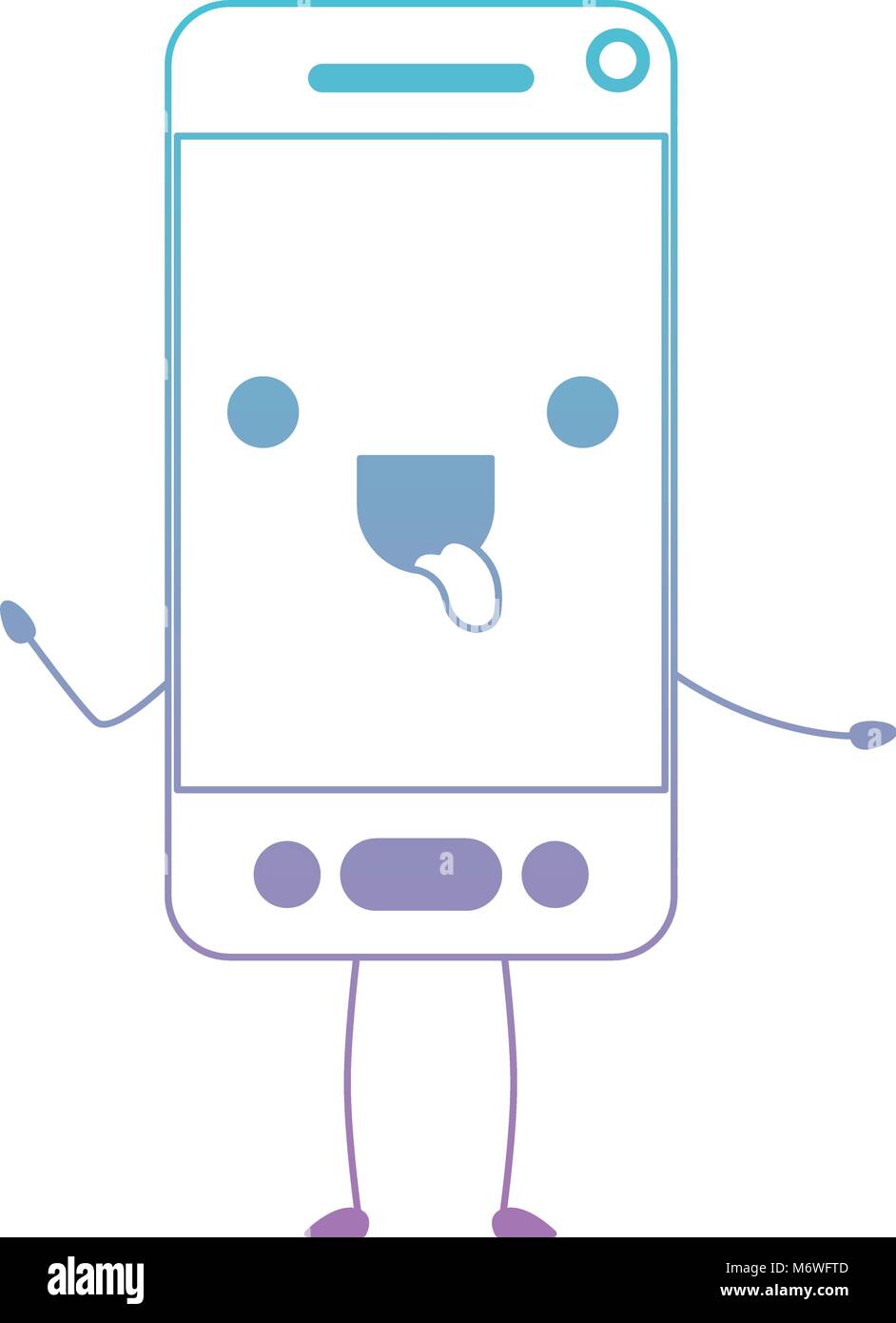 smartphone device kawaii character Stock Vector Image & Art - Alamy