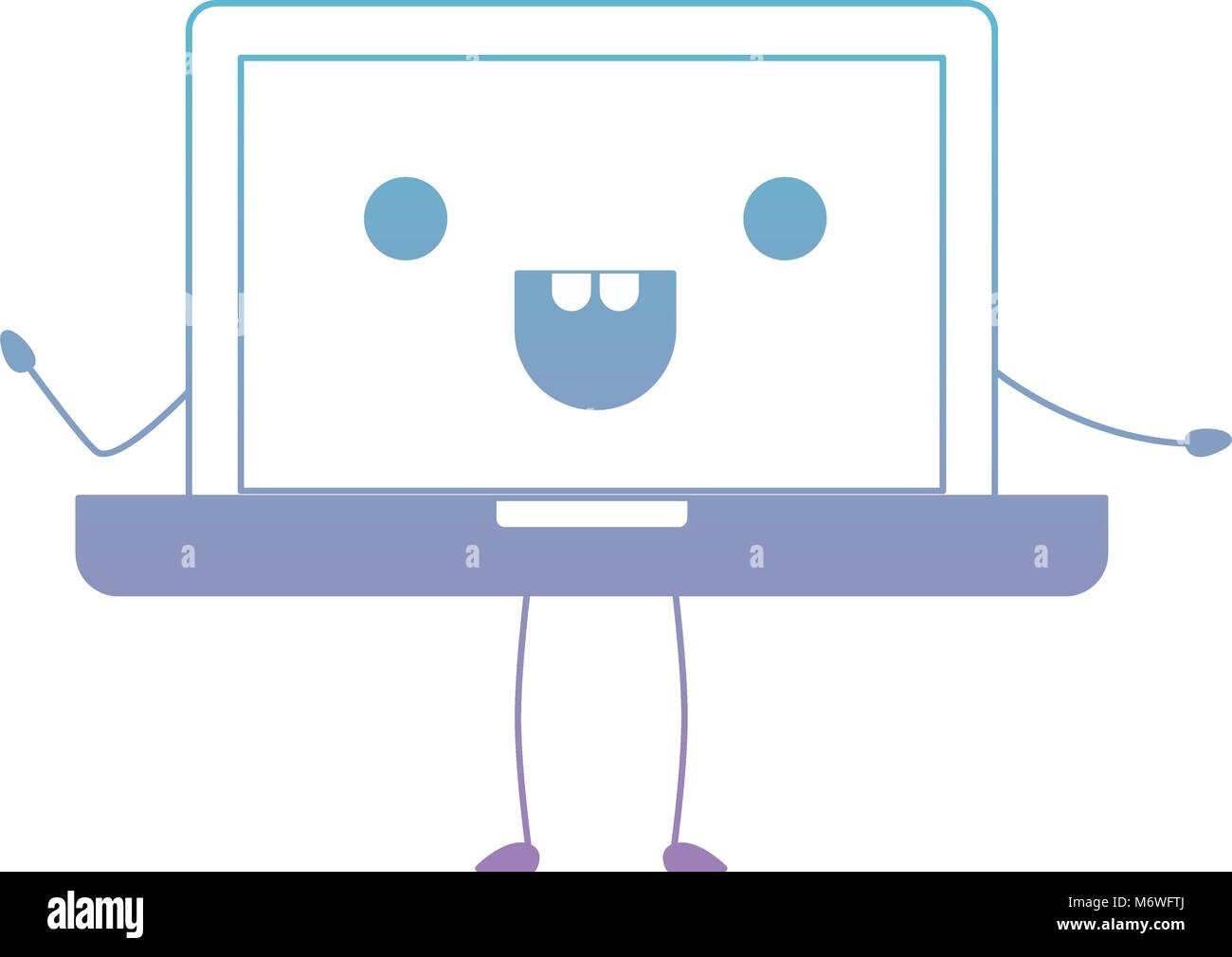 Monitor computer kawaii character vector hi-res stock photography and ...