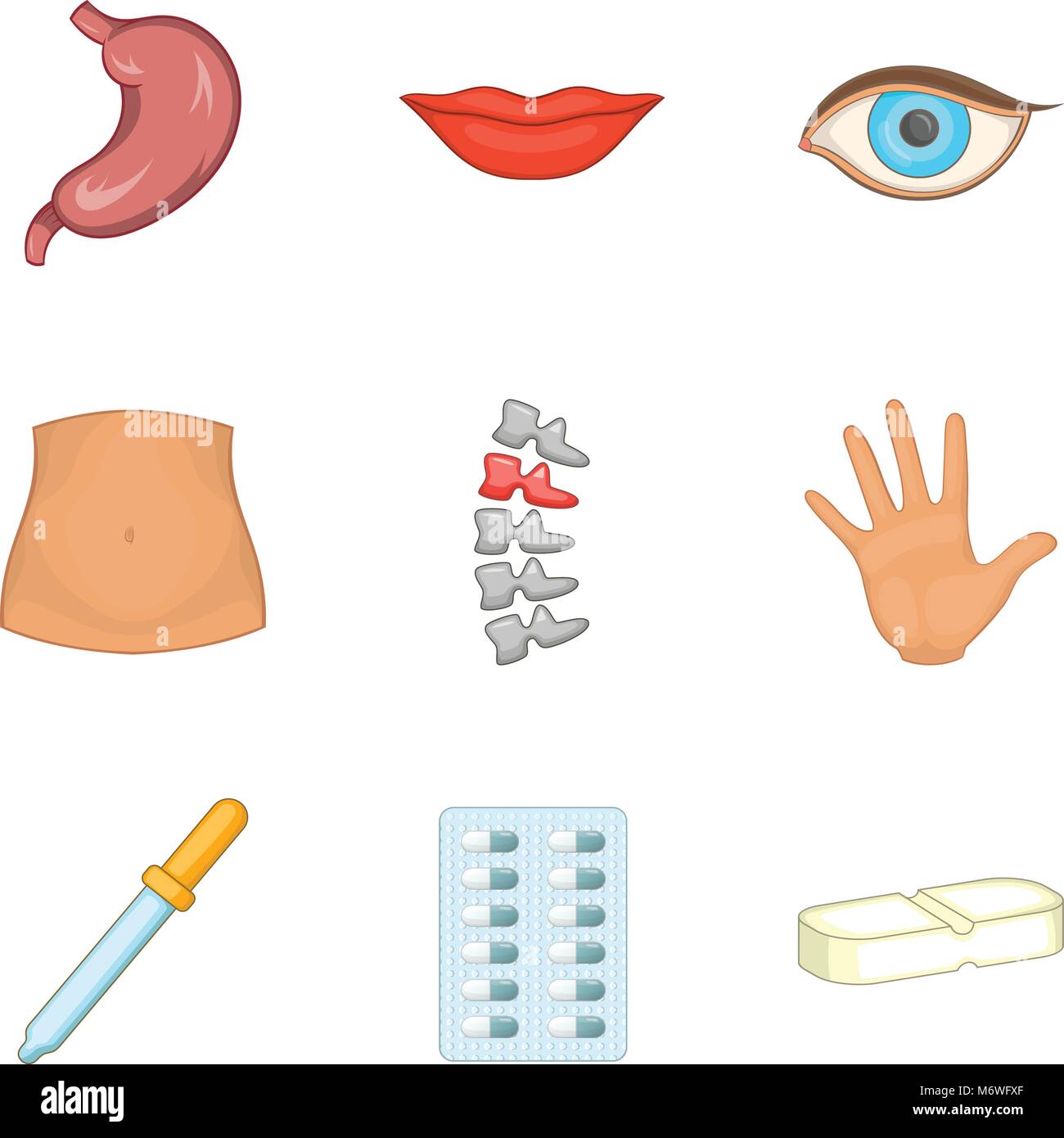 Physical body icons set, cartoon style Stock Vector Image & Art - Alamy