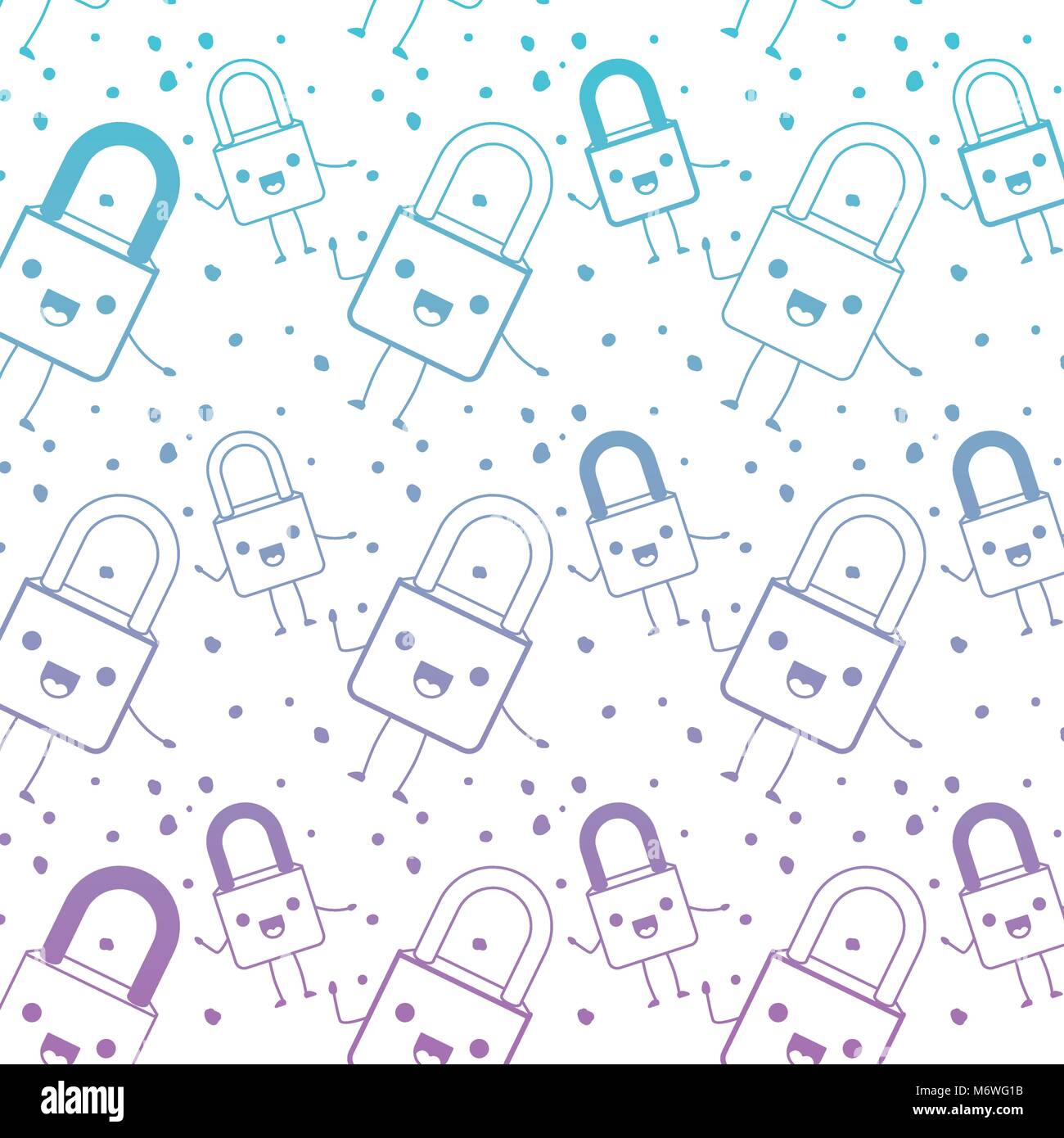 safe secure padlock kawaii pattern background Stock Vector Image & Art ...
