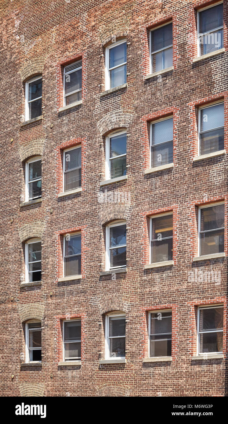 Facade of an old brick building in downtown New York, USA Stock Photo ...