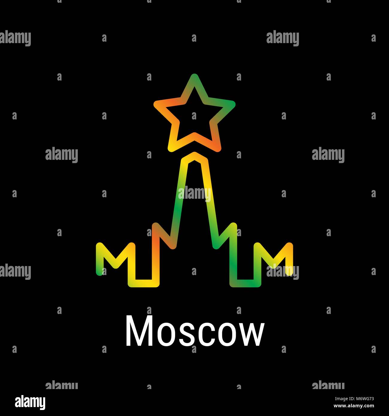 Russia moscow architecture line Stock Vector Images - Alamy