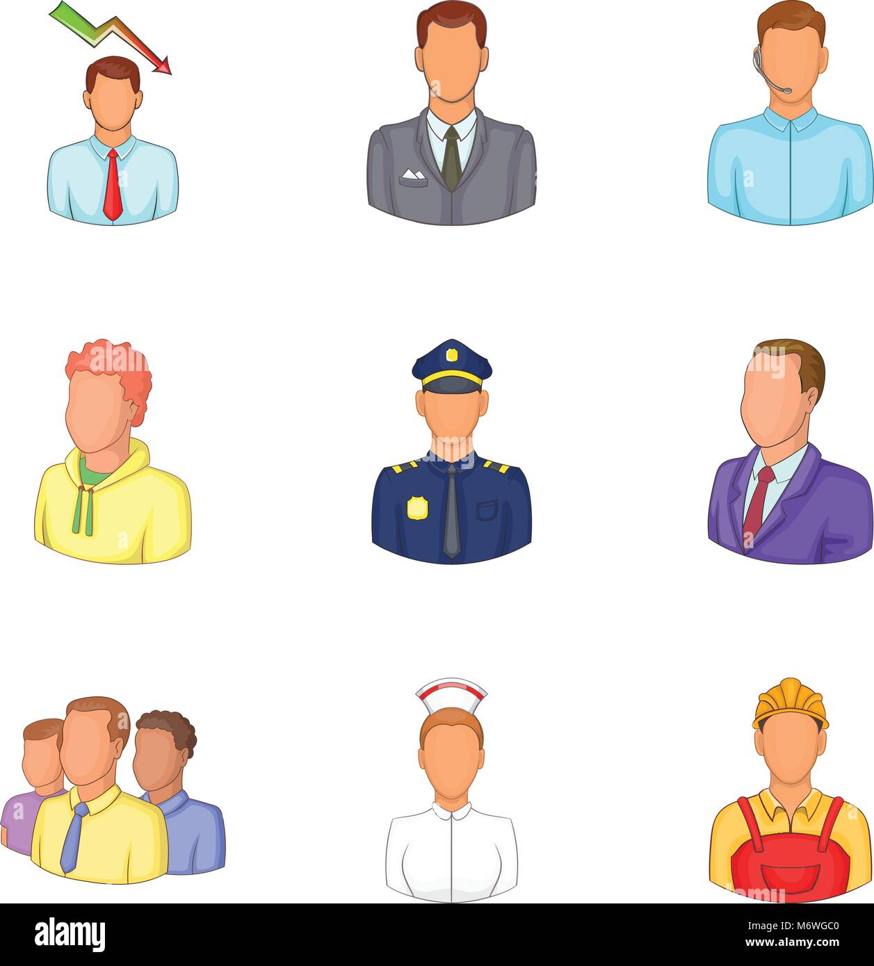 Best people icons set, cartoon style Stock Vector Image & Art - Alamy