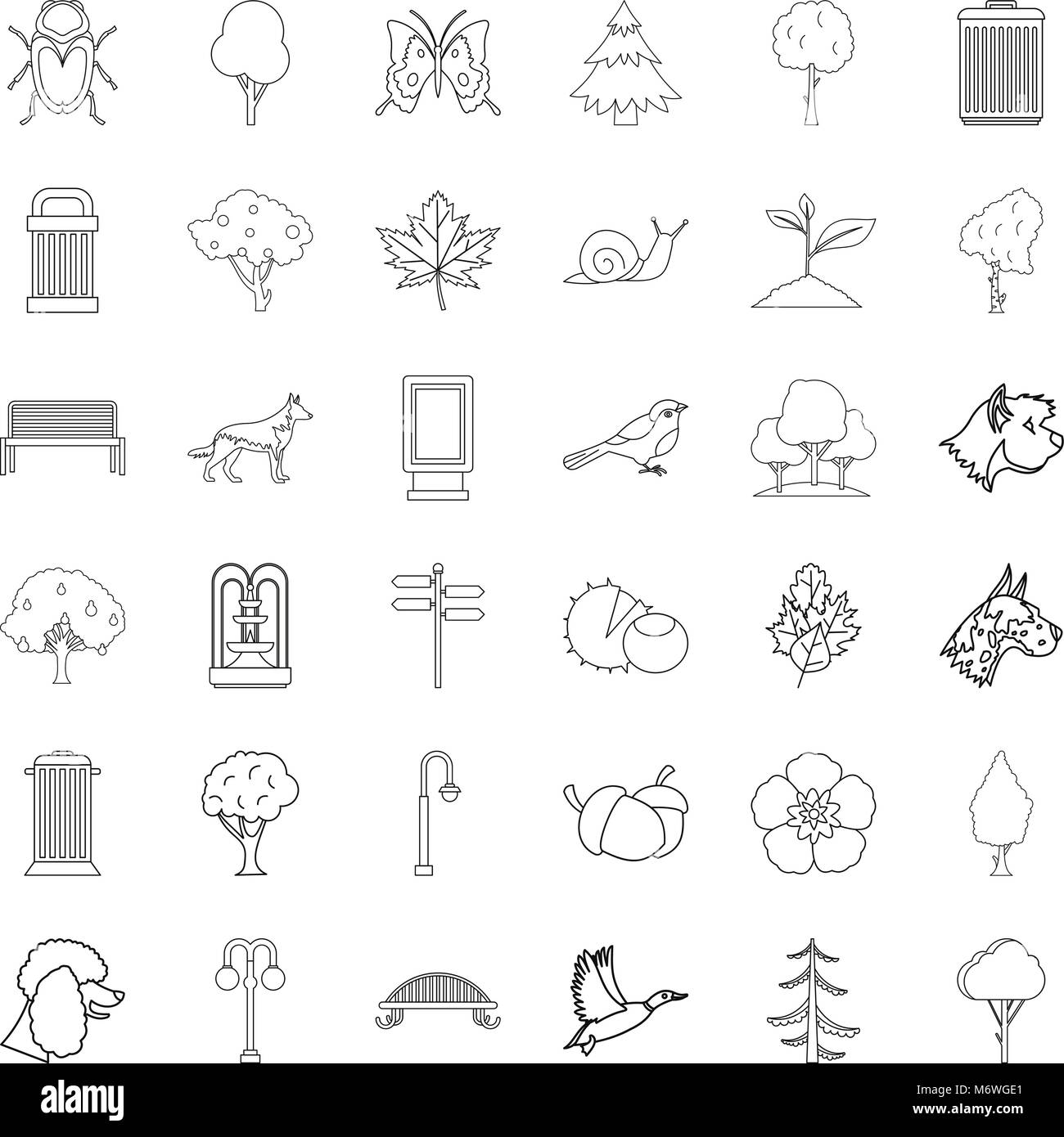 Public square icons set, outline style Stock Vector Image & Art - Alamy