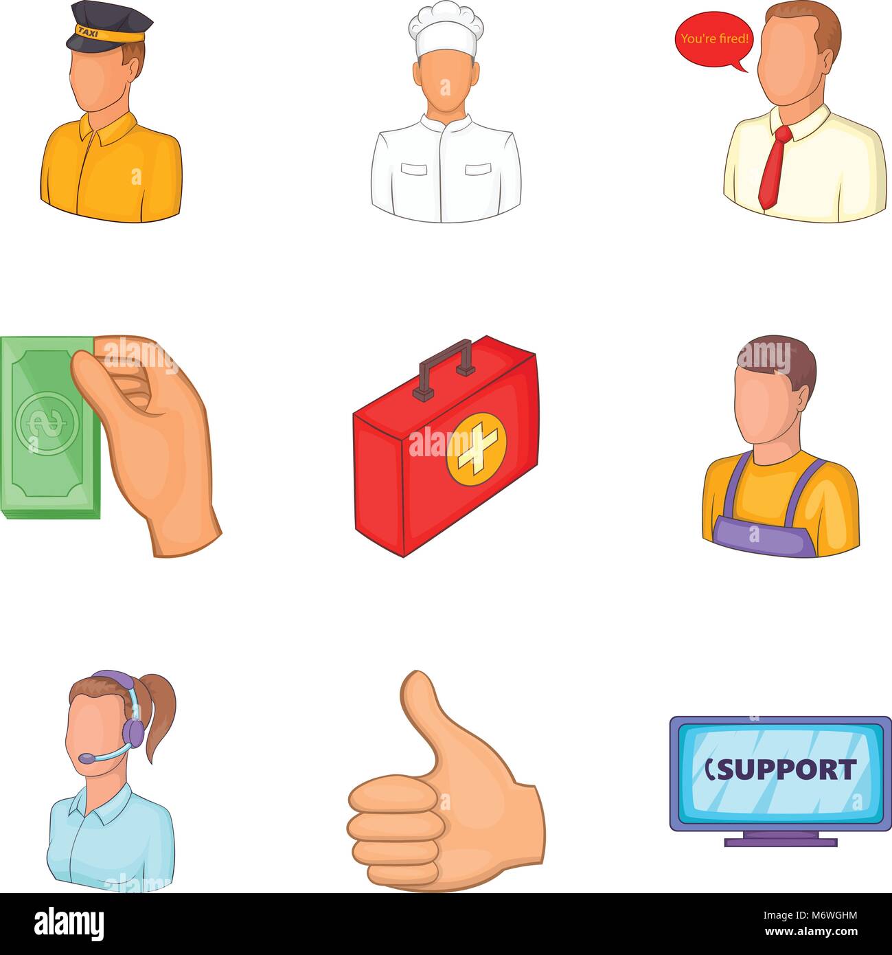 Profile icons set, cartoon style Stock Vector Image & Art - Alamy