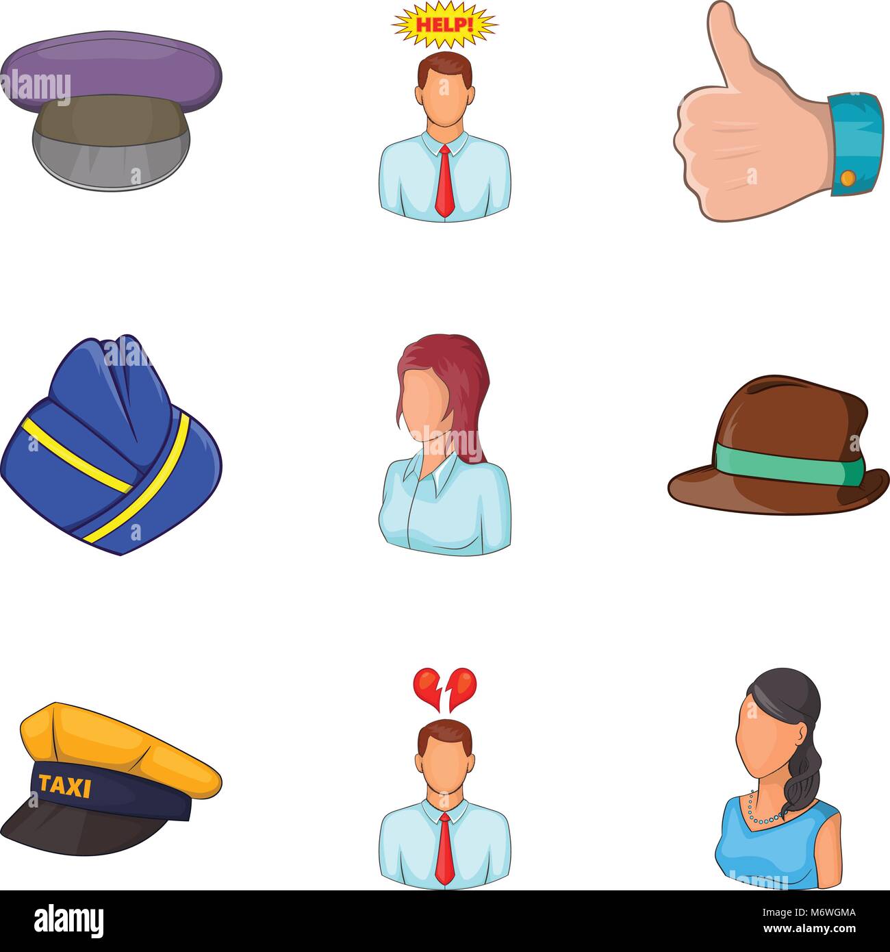 Description of personnel icons set, cartoon style Stock Vector Image ...