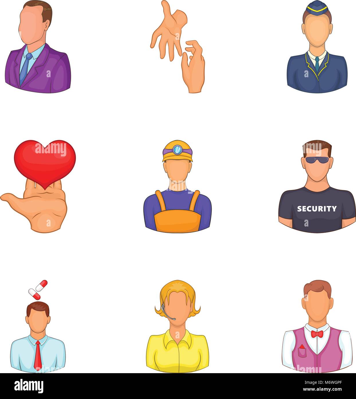 Best staff icons set, cartoon style Stock Vector Image & Art - Alamy