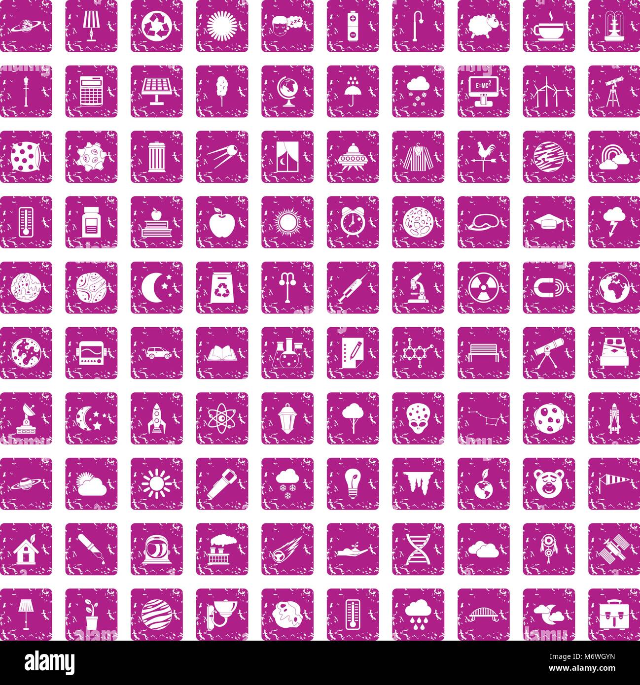 100 moon icons set grunge pink Stock Vector Image & Art - Alamy