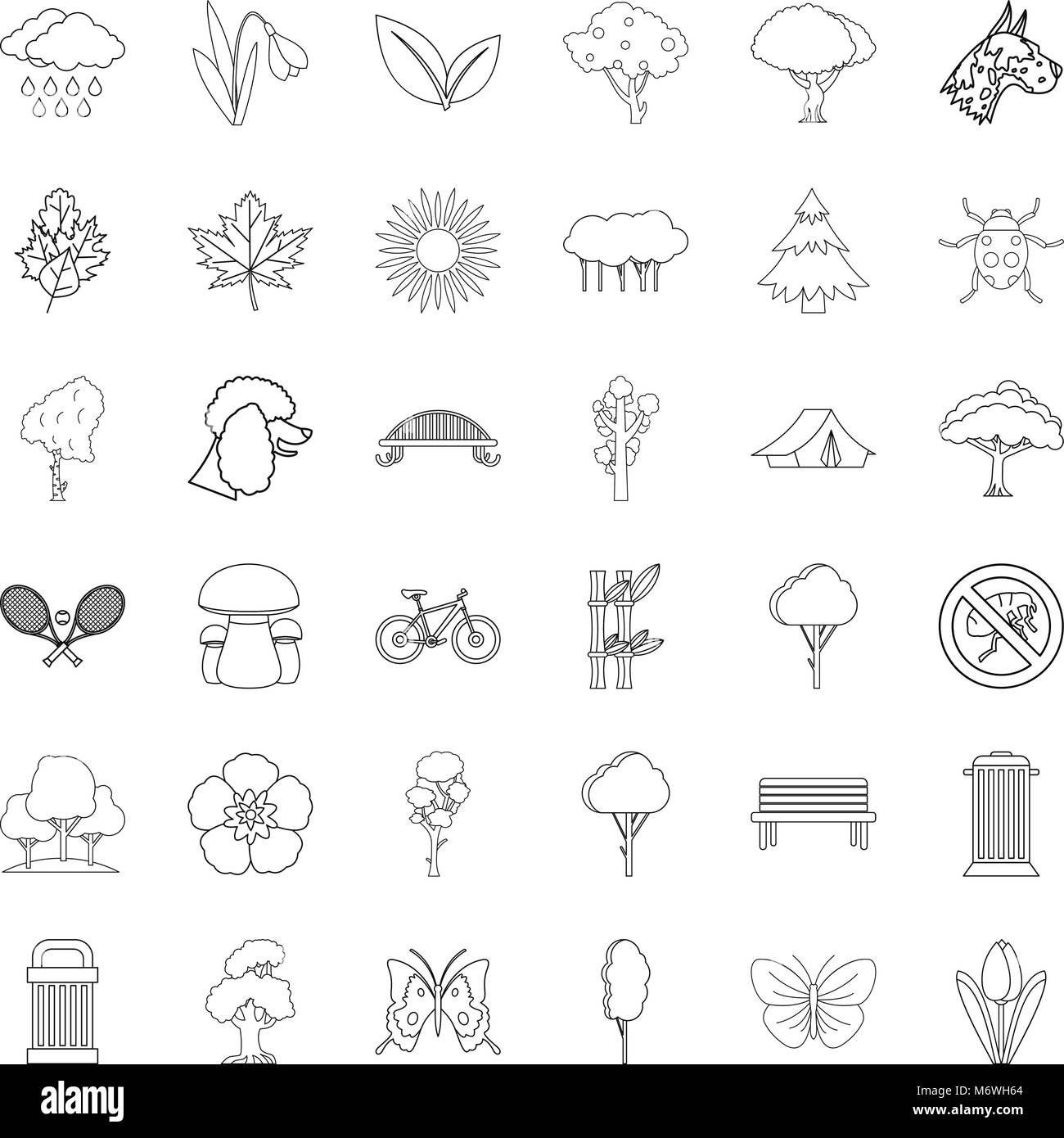 Green yard icons set, outline style Stock Vector Image & Art - Alamy