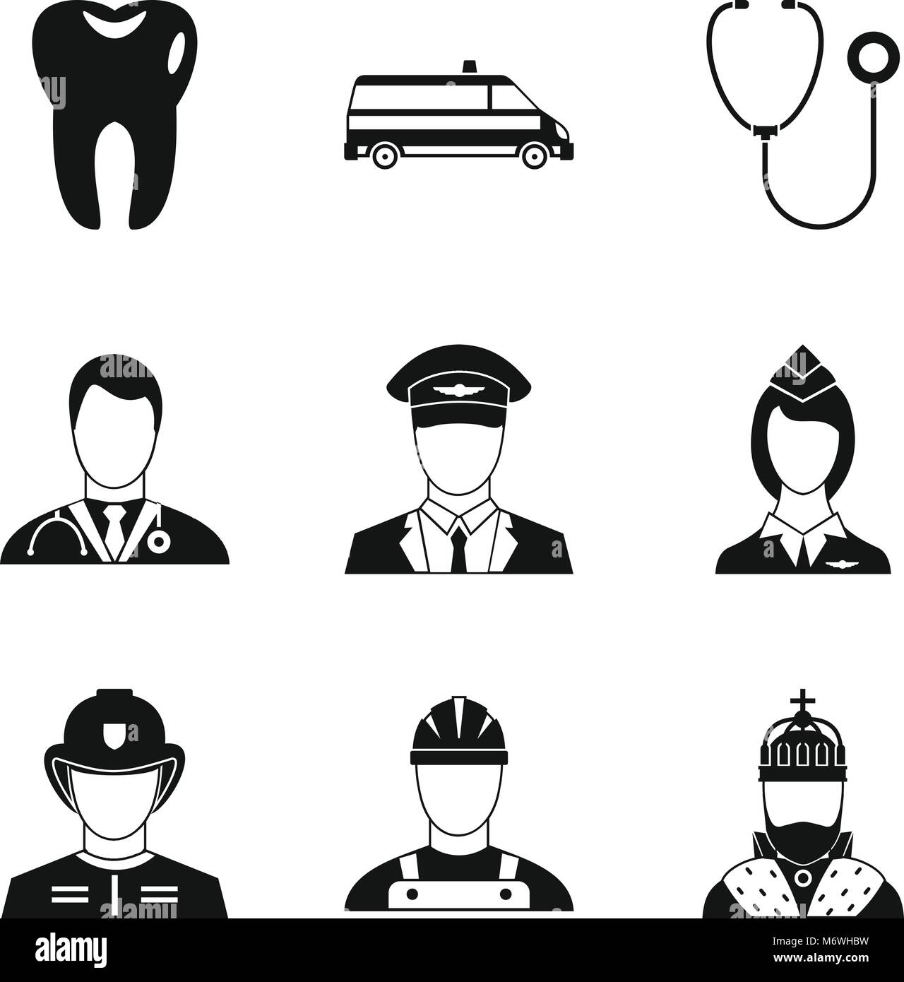 Human societal icons set, simple style Stock Vector Image & Art - Alamy
