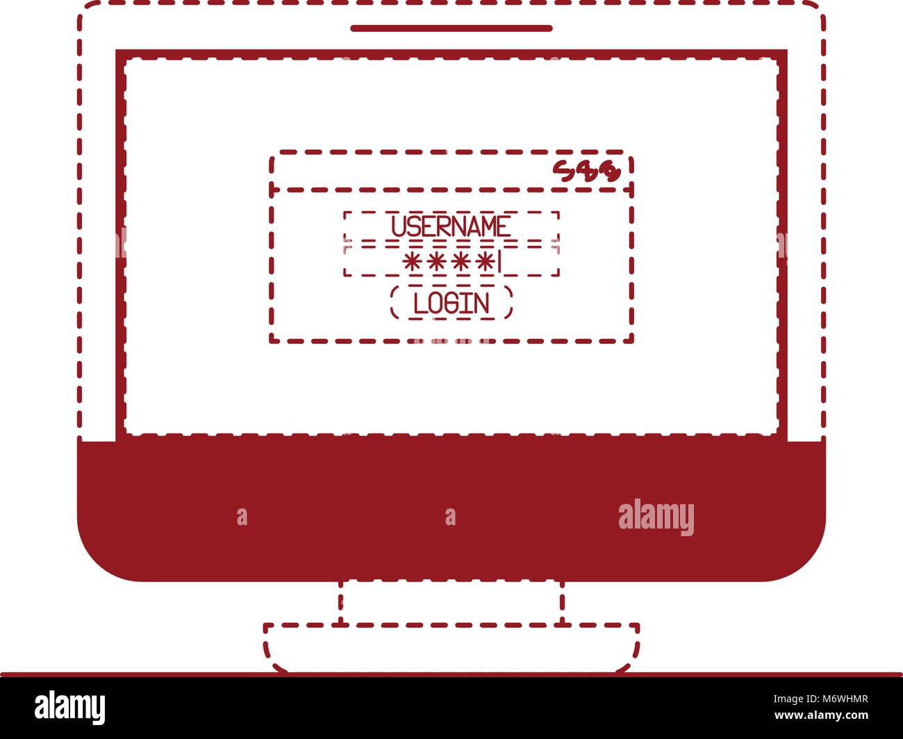 computer display with login menu Stock Vector Image & Art - Alamy