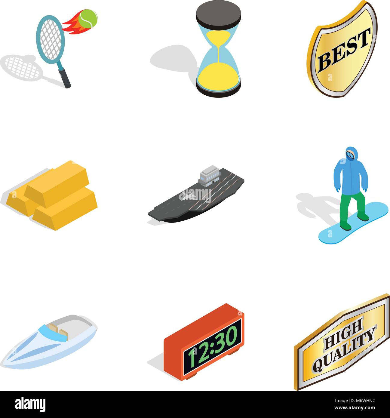 Recognition icons set, isometric style Stock Vector Image & Art - Alamy