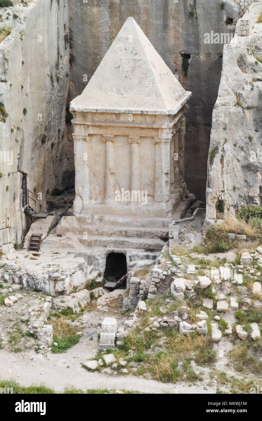 View of Tomb of Absalom in Kidron Valley, Jerusalem, Israel Stock Photo ...