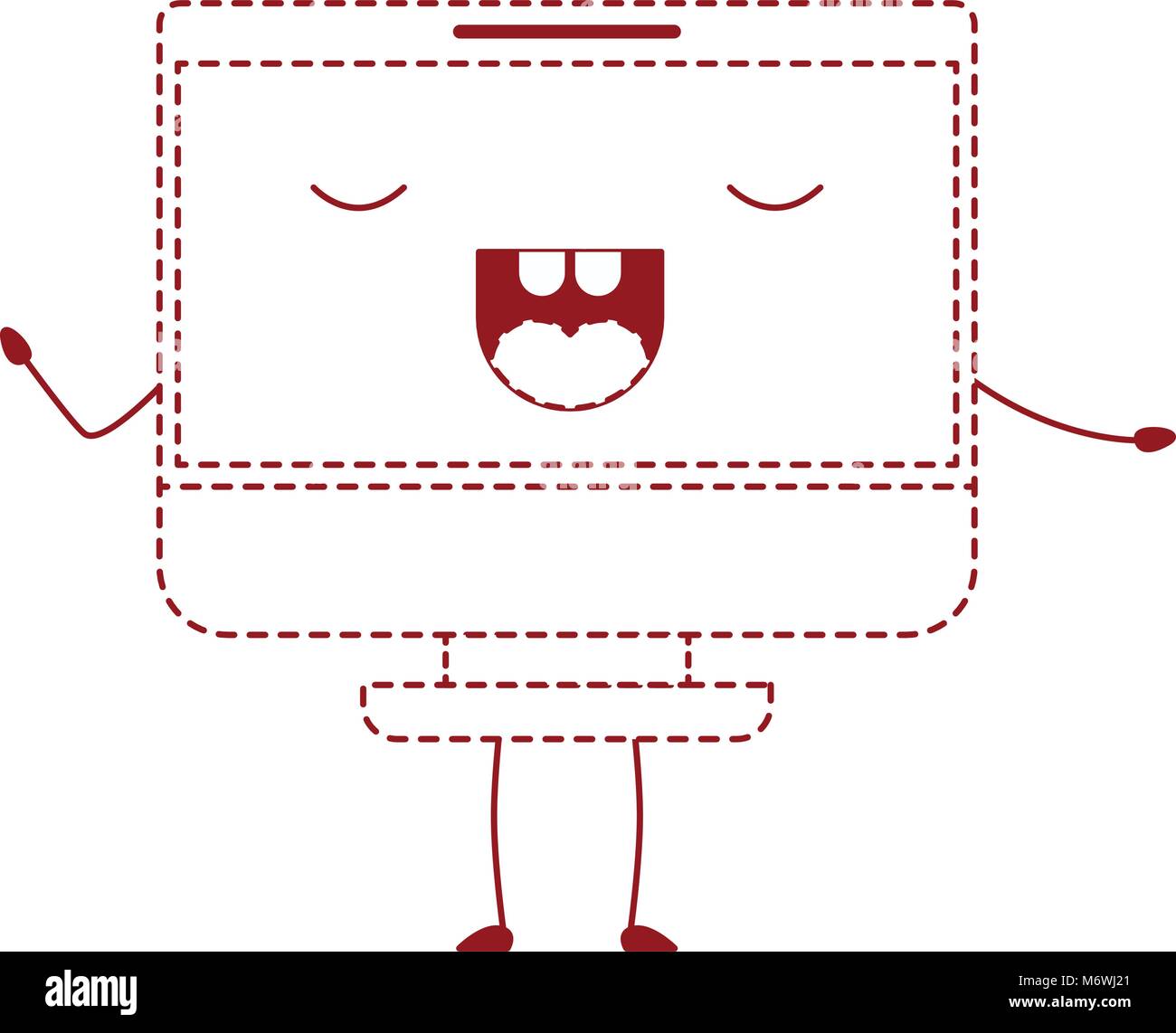 Monitor computer kawaii character vector hi-res stock photography and ...