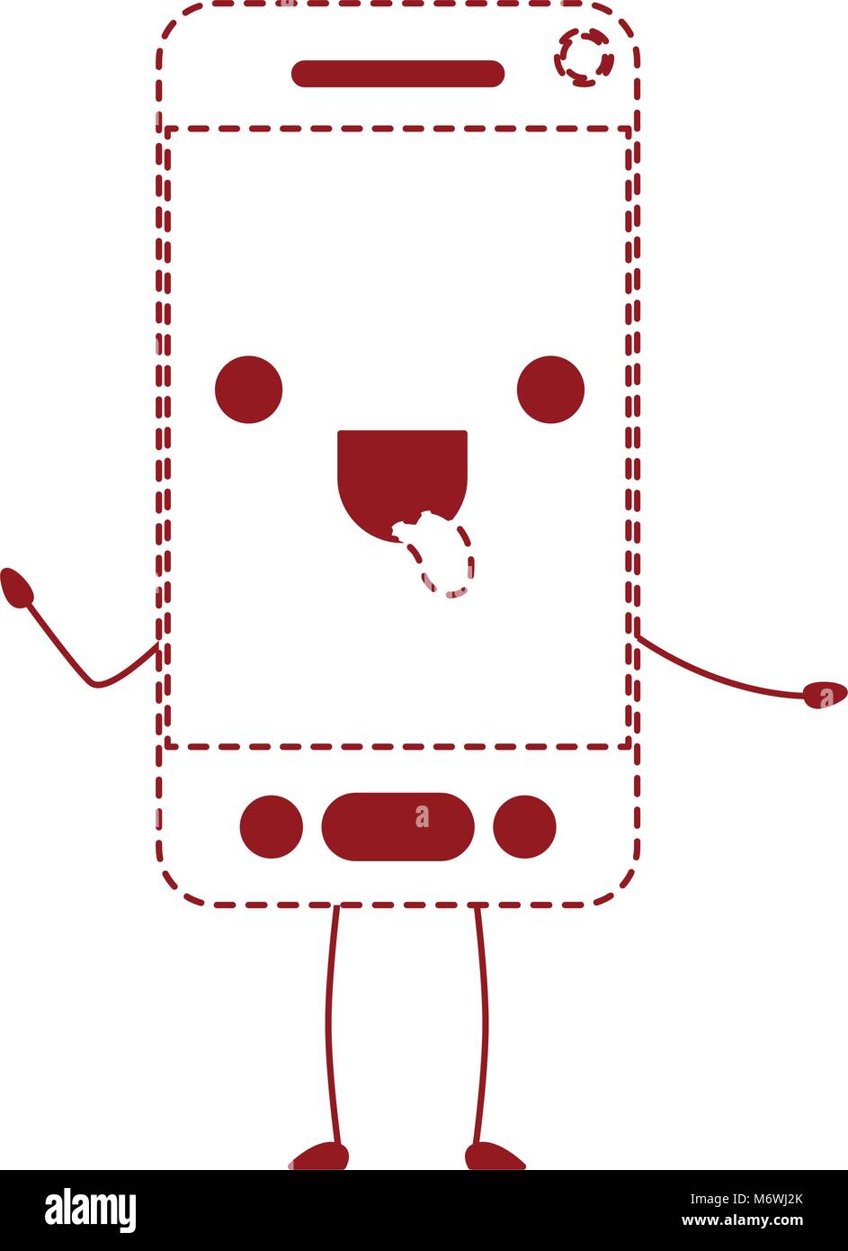 smartphone device kawaii character Stock Vector Image & Art - Alamy
