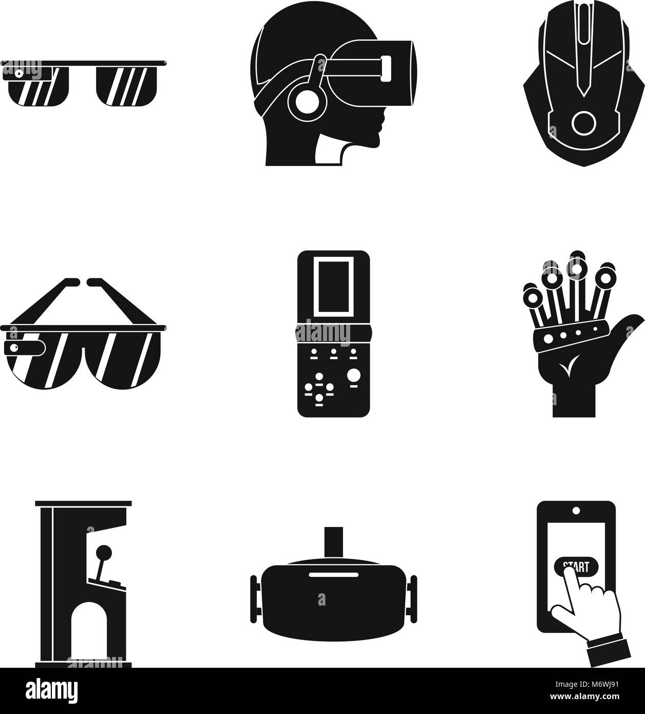 Virtual world icons set, simple style Stock Vector Image & Art - Alamy