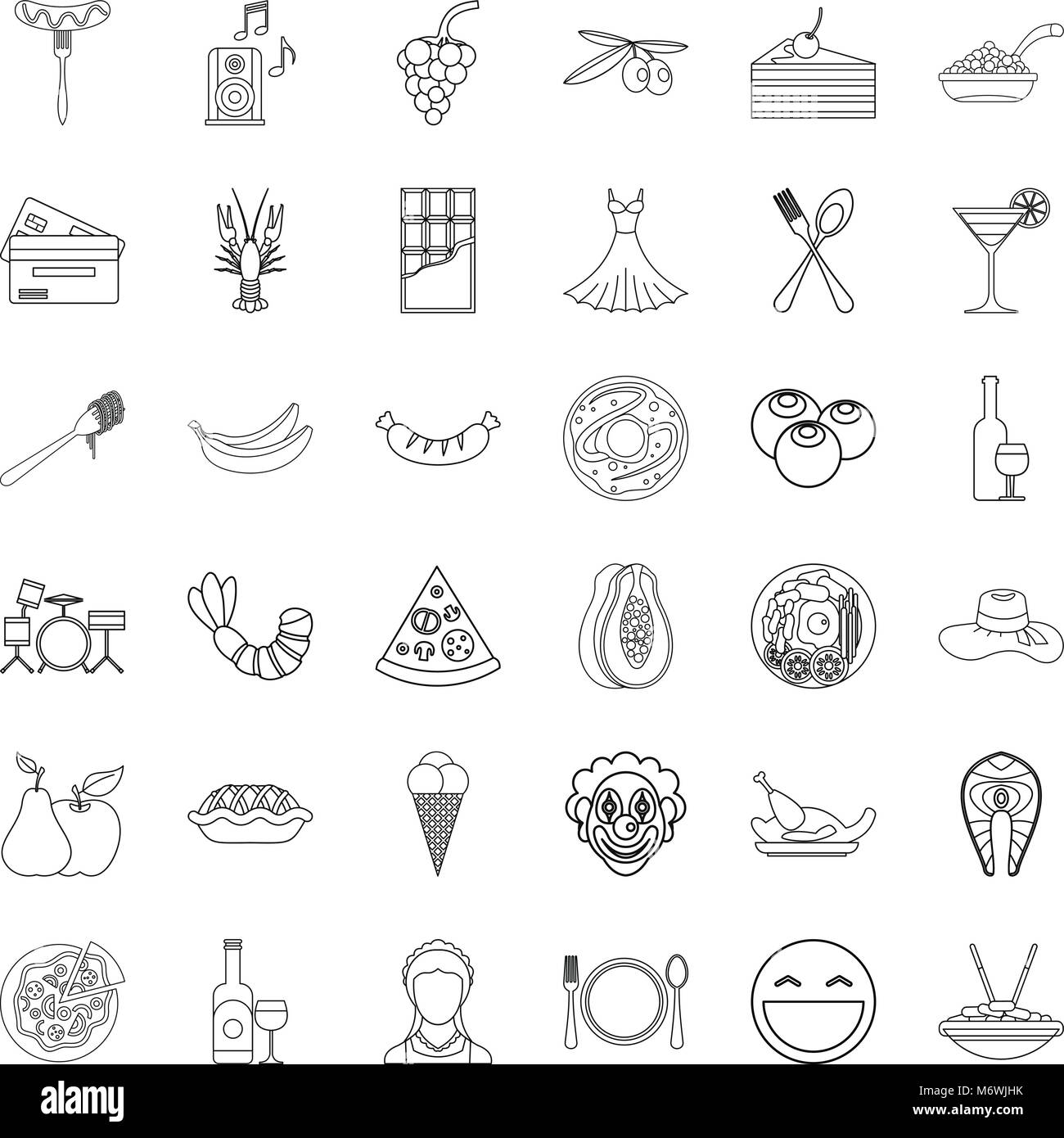 Gathering icons set, outline style Stock Vector Image & Art - Alamy