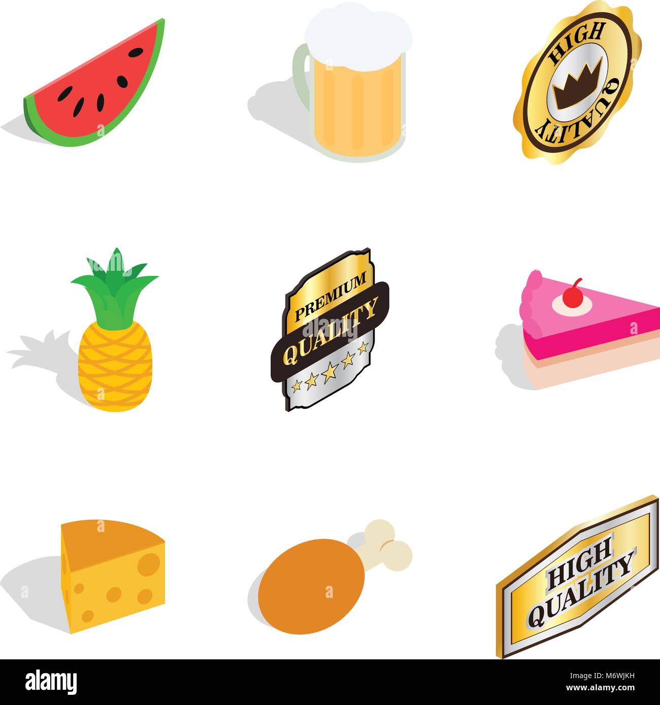 Vitamin food icons set, isometric style Stock Vector Image & Art - Alamy