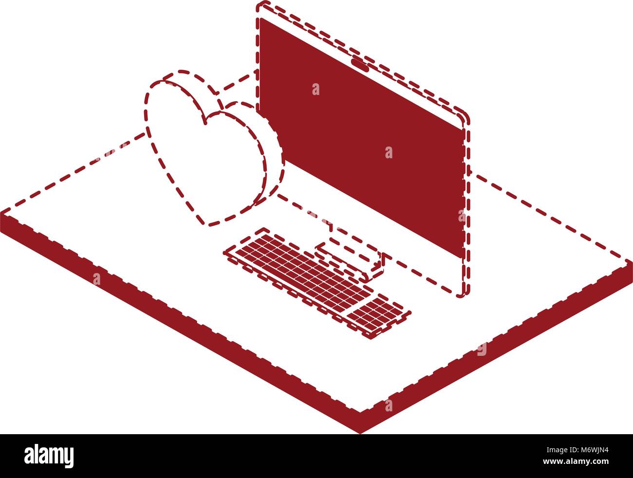 computer desktop with heart isometric icon Stock Vector Image & Art - Alamy