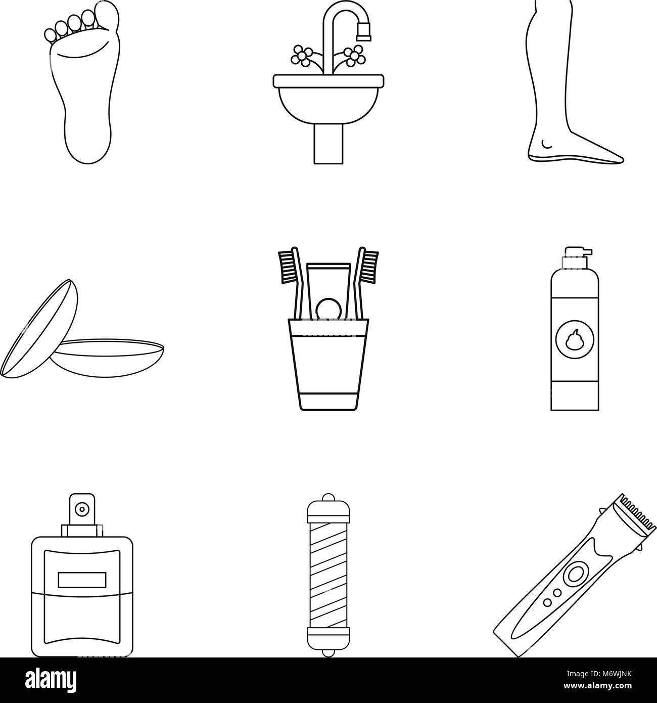 Neat icons set, outline style Stock Vector Image & Art - Alamy