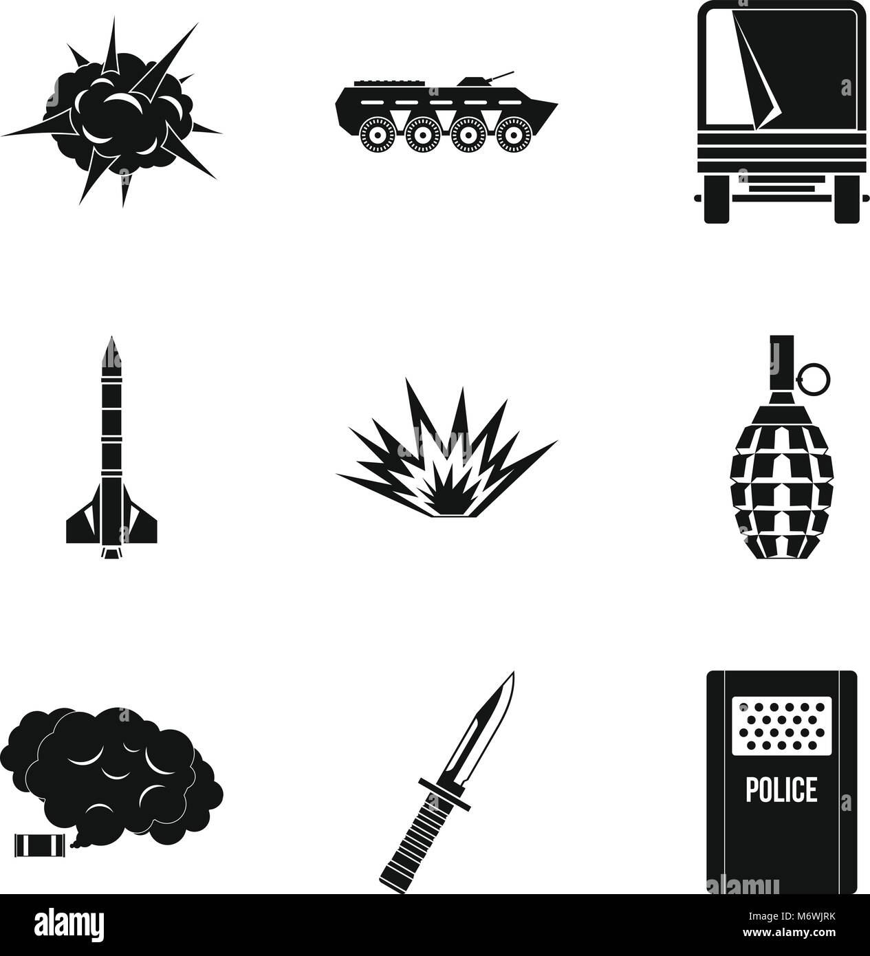 Act of war icons set, simple style Stock Vector Image & Art - Alamy