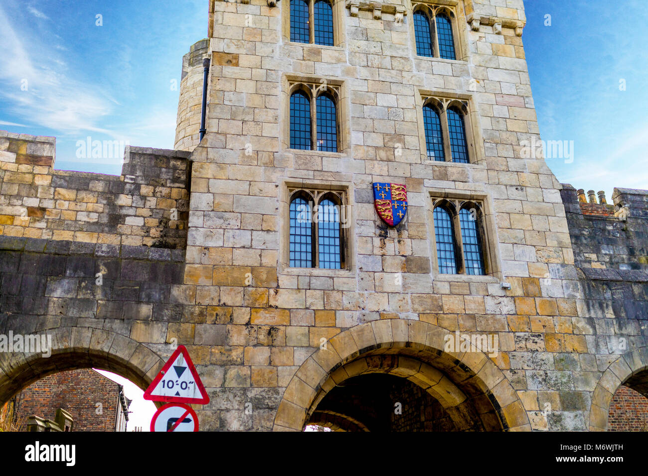 The historic Entrance Gate at Micklegate Bar castle wall, in the city ...