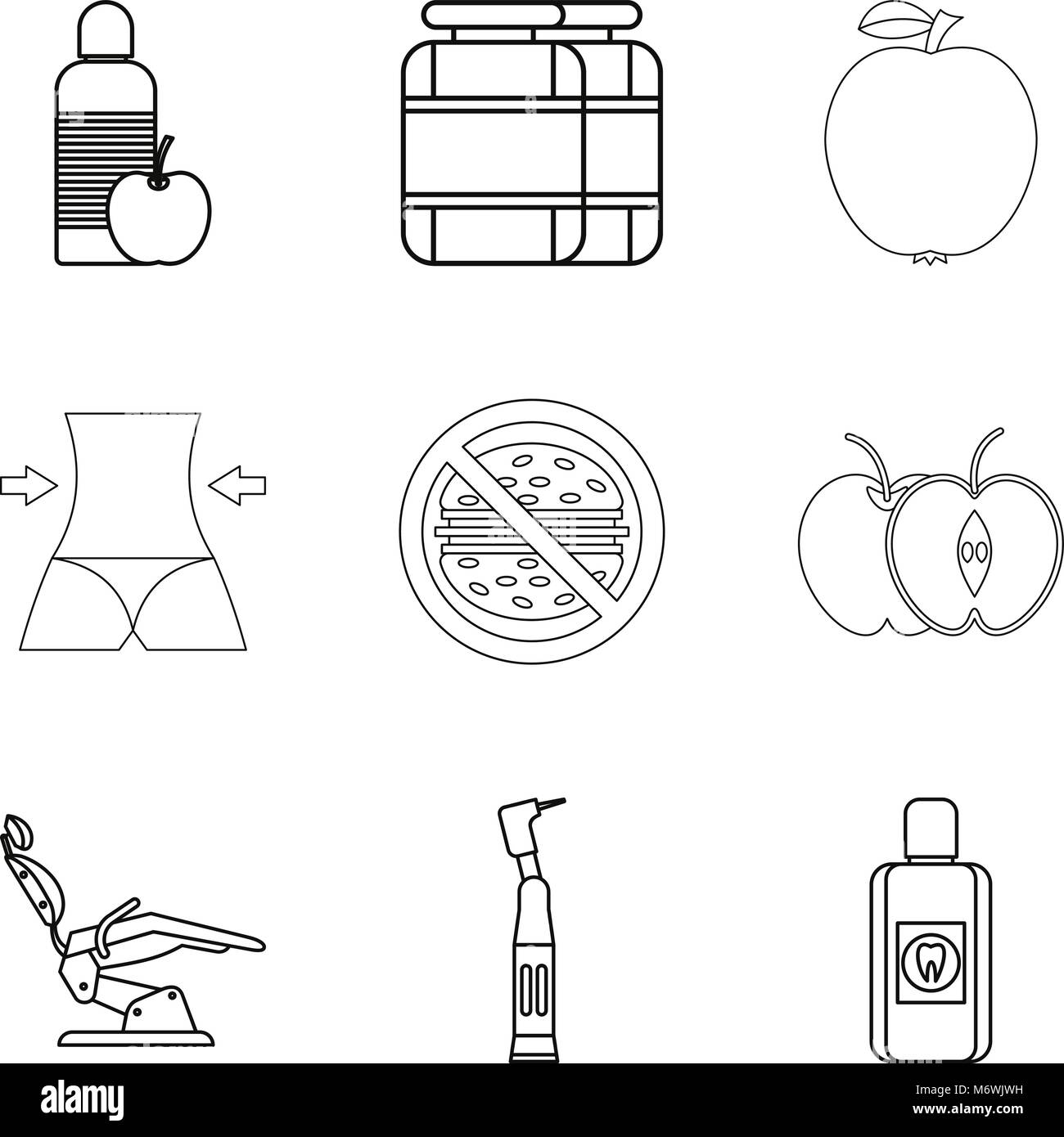 Body cleaning icons set, outline style Stock Vector Image & Art - Alamy