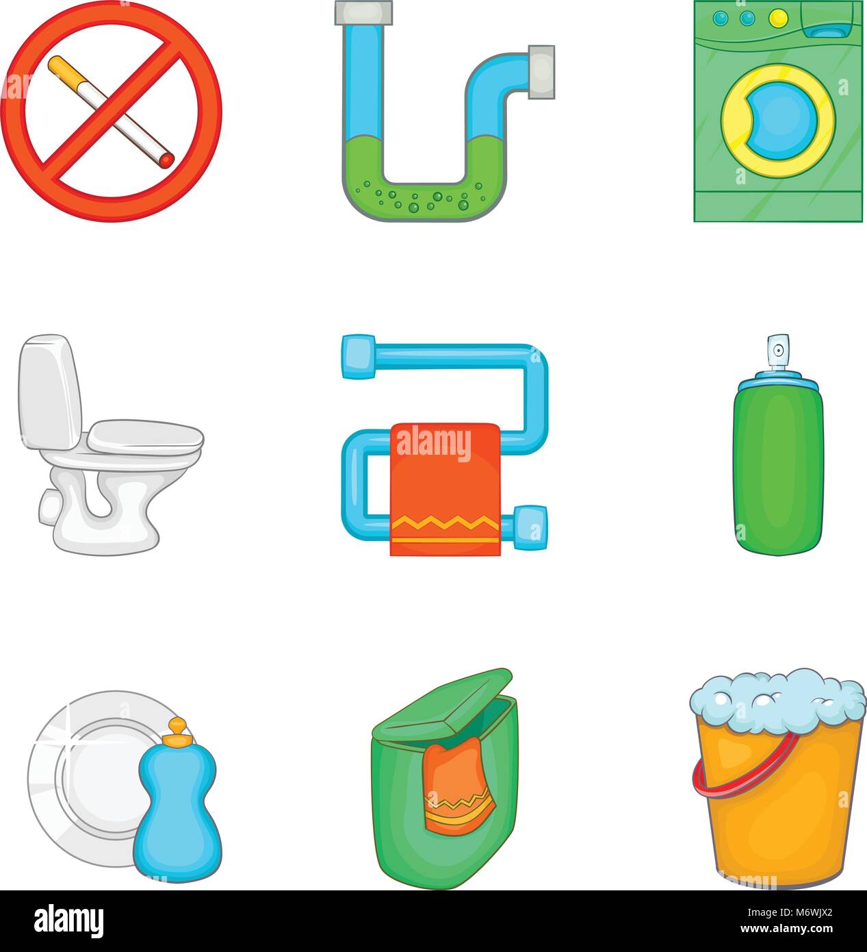 Sanitary equipment icons set, cartoon style Stock Vector Image & Art ...