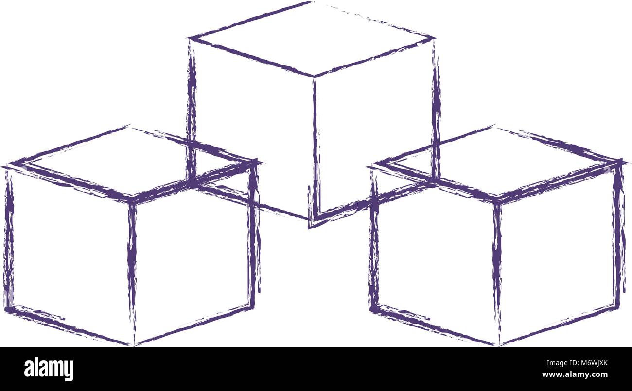 cubic set matrix geometric icons Stock Vector Image & Art - Alamy