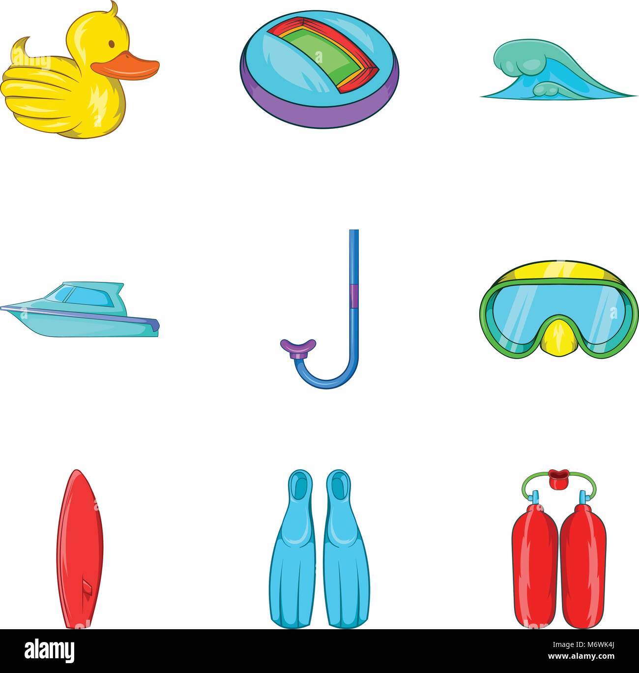 Aquatic wellness icons set, cartoon style Stock Vector Image & Art - Alamy
