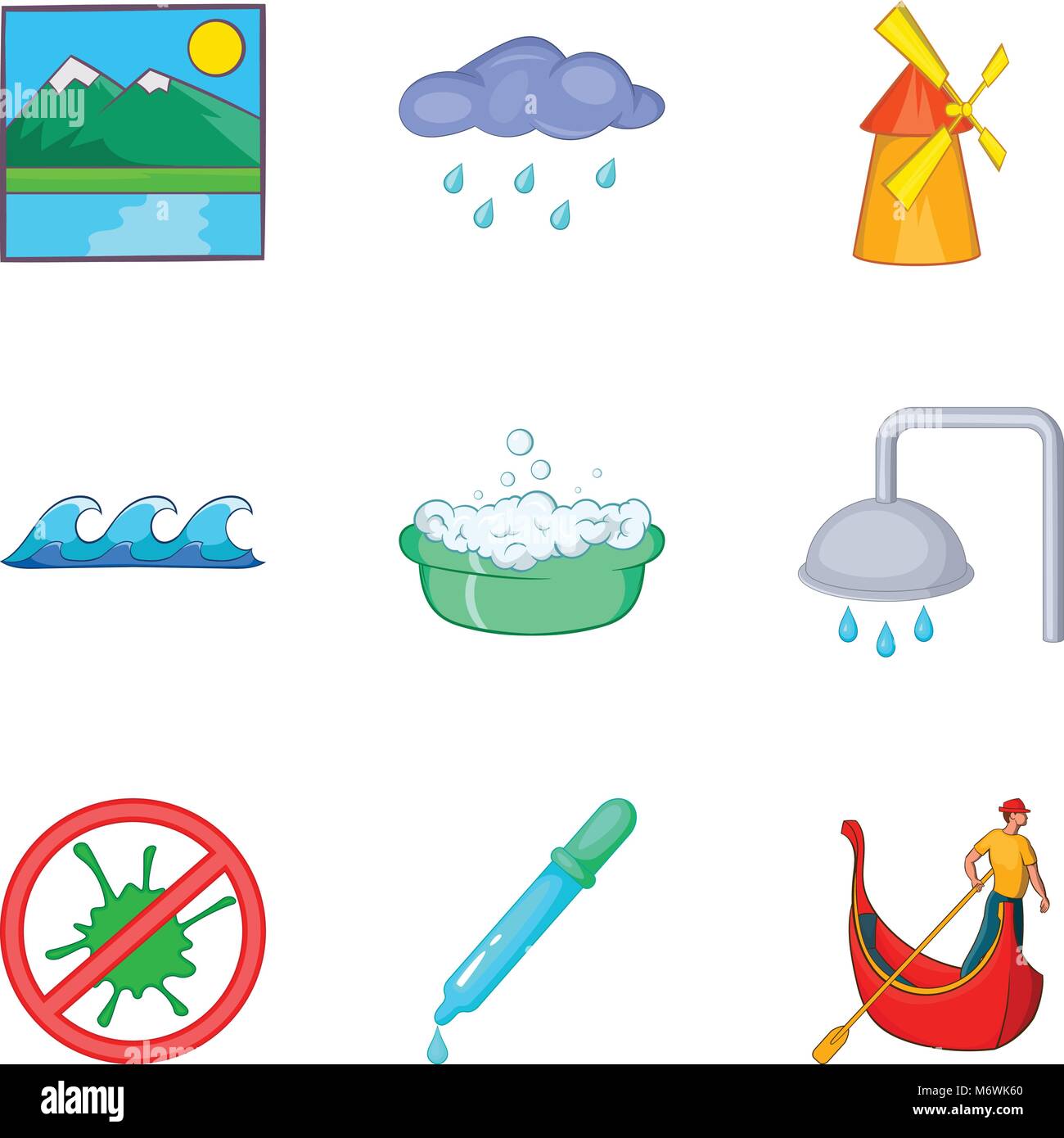 Water delivery icons set, cartoon style Stock Vector Image & Art - Alamy